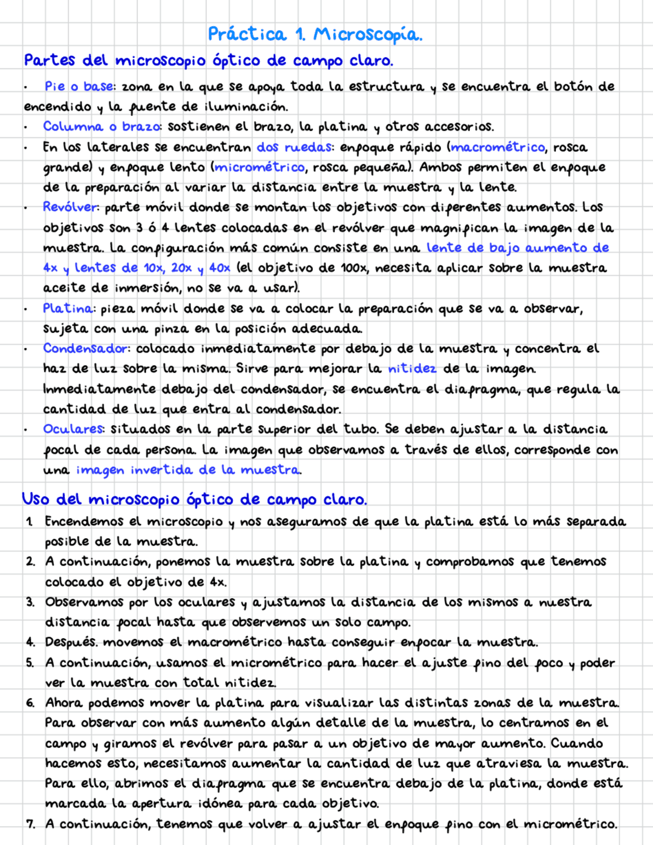 Práctica 1 Microscopía Ejercicios De Biología Celular Docsity