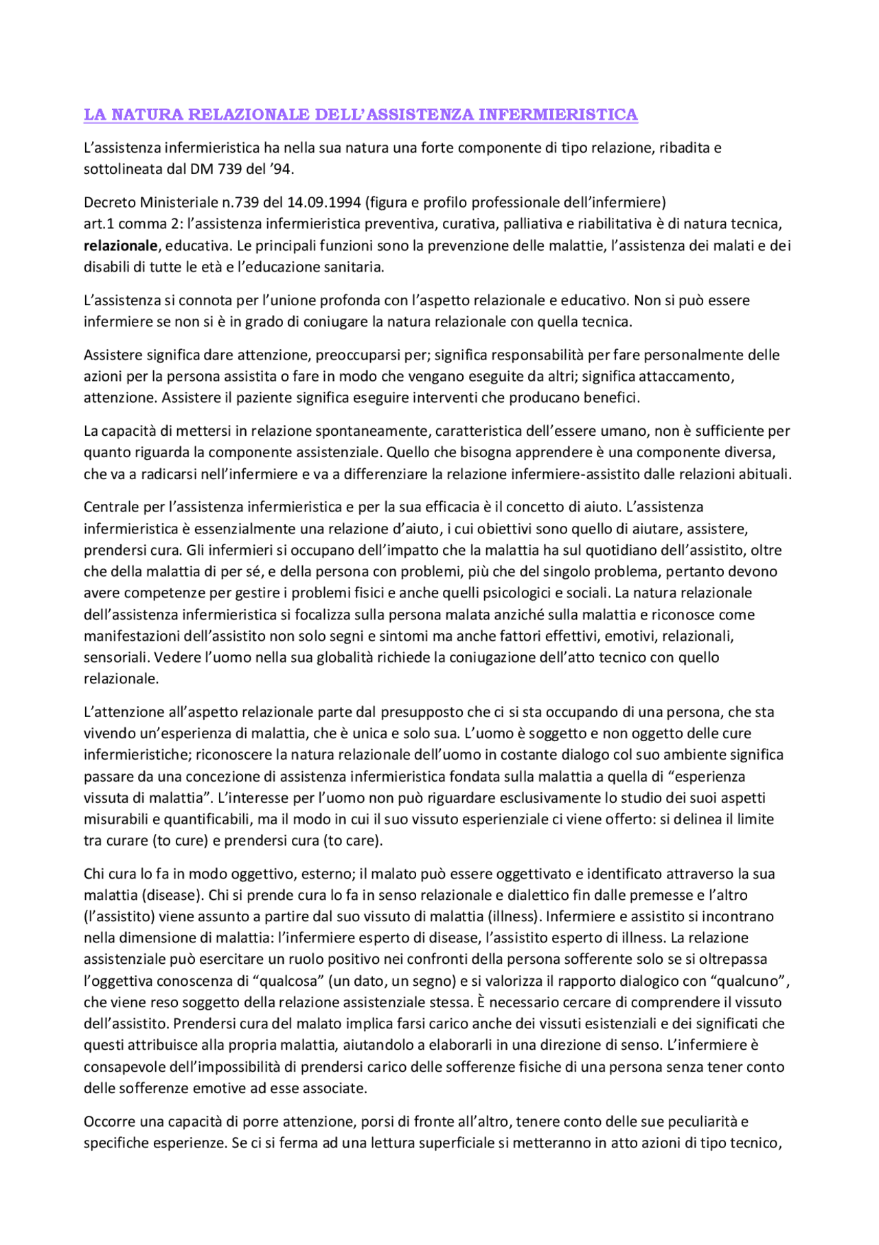 Scienze Umane Fondamentali Scienze Infermieristiche Sbobinature Di