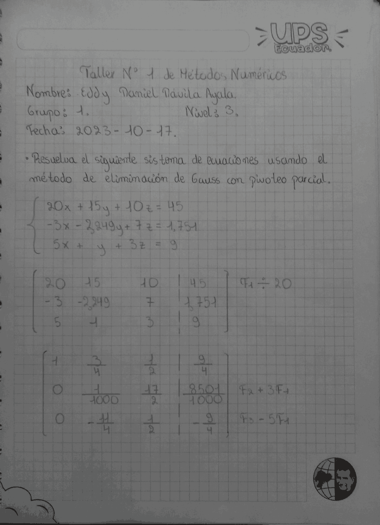 Ejercicios De Matrices Por El Método De Gauss Jordan Ejercicios De