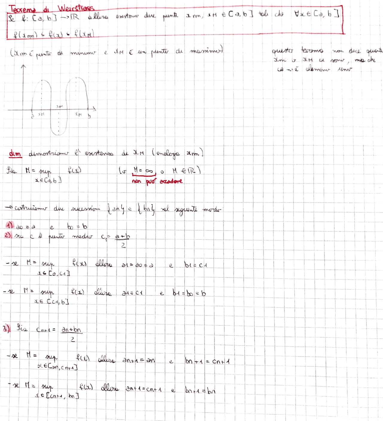 Teorema di Weierstrass e sua dimostrazione | Appunti di Analisi ...