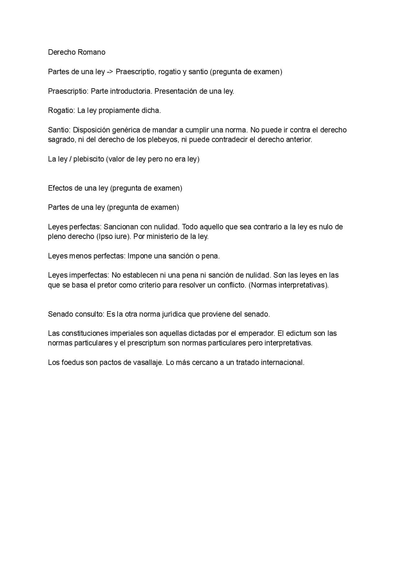 Derecho Romano Examen Apuntes De Derecho Romano Docsity