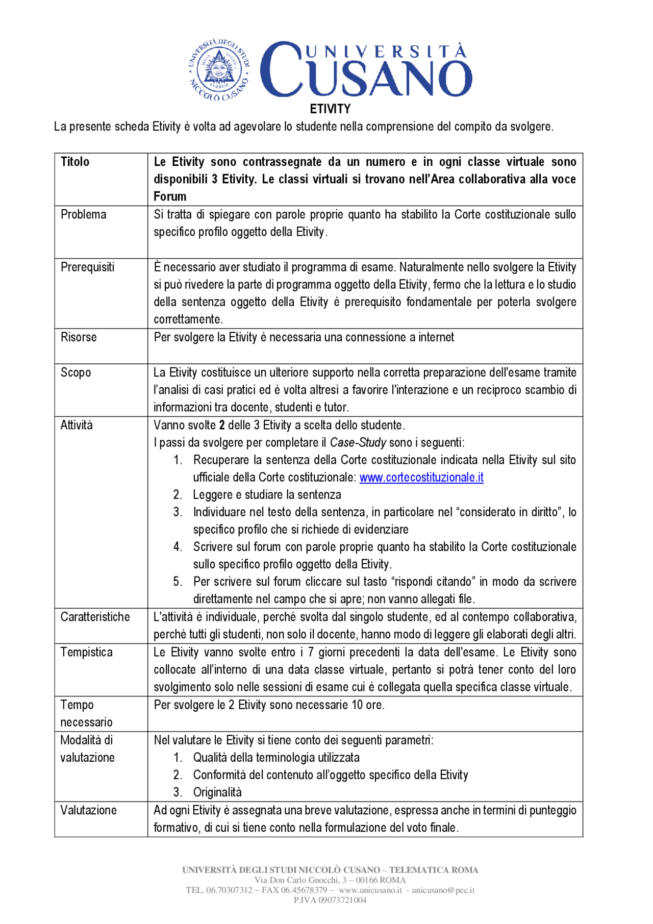 E Tivity Diritto Pubblico Esercizi Di Diritto Pubblico Docsity