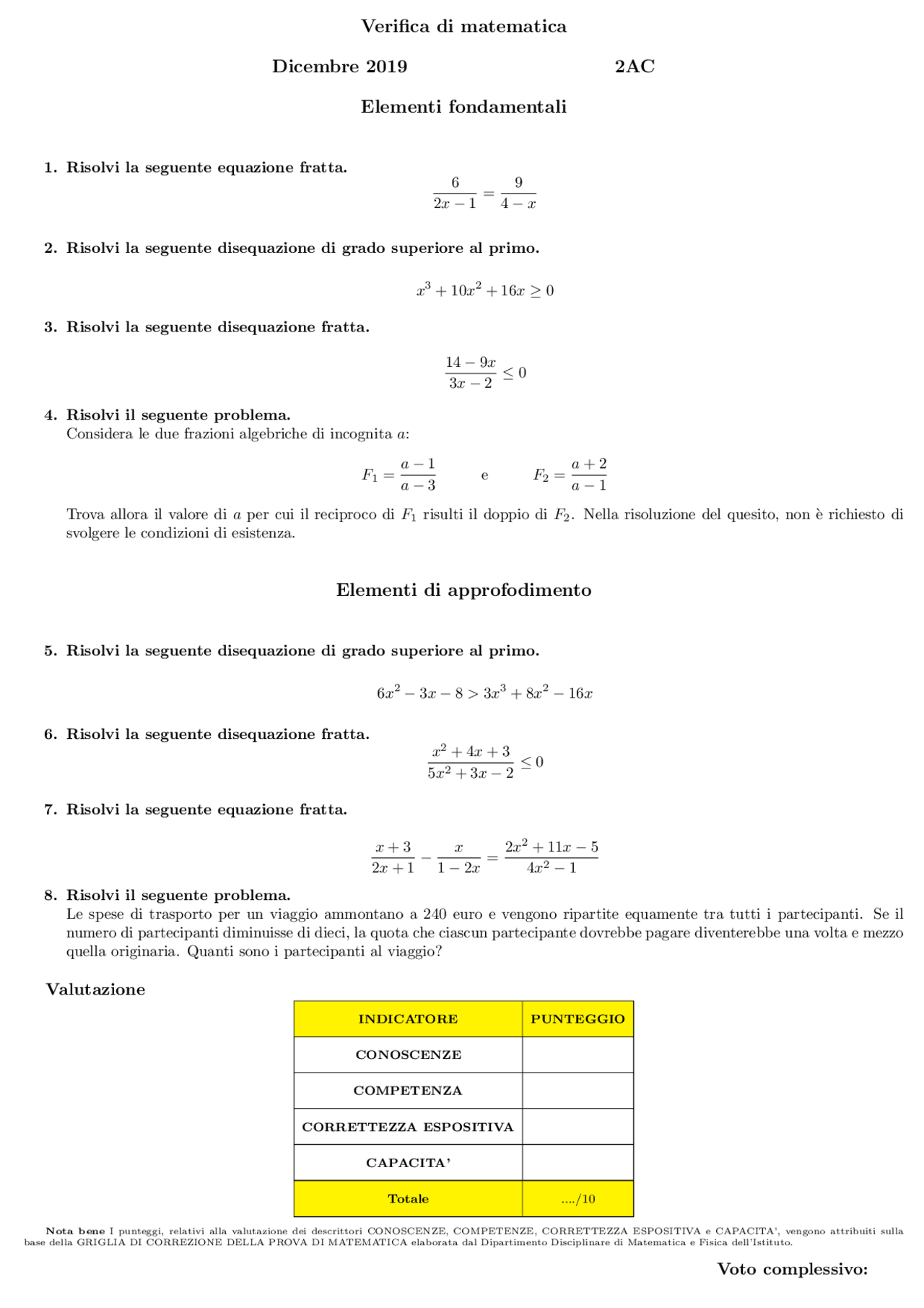 Un breve riassunto della matematica del secondo anno di liceo | Esercizi di Complementi di ...