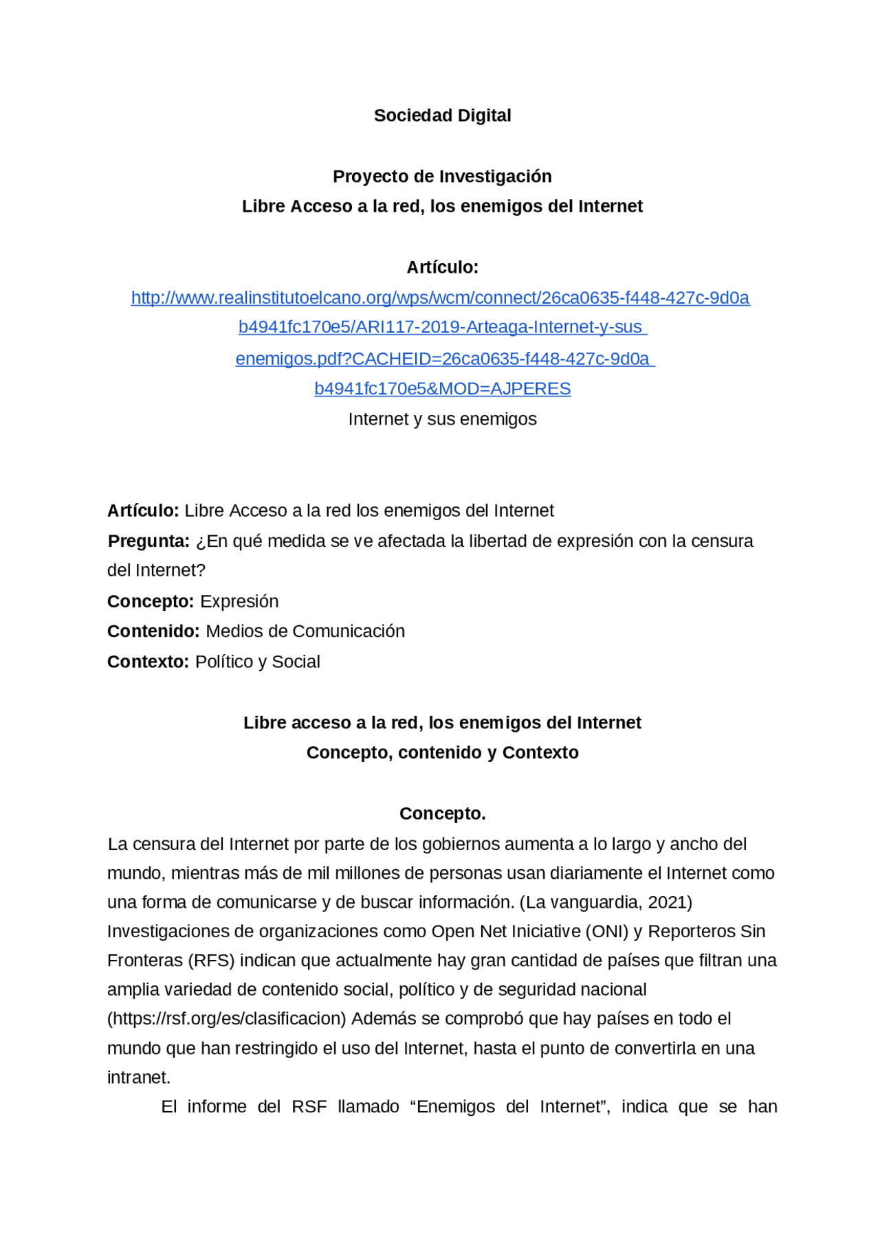 Proyecto de Sociedad Digital | Essays (high school) Technology | Docsity