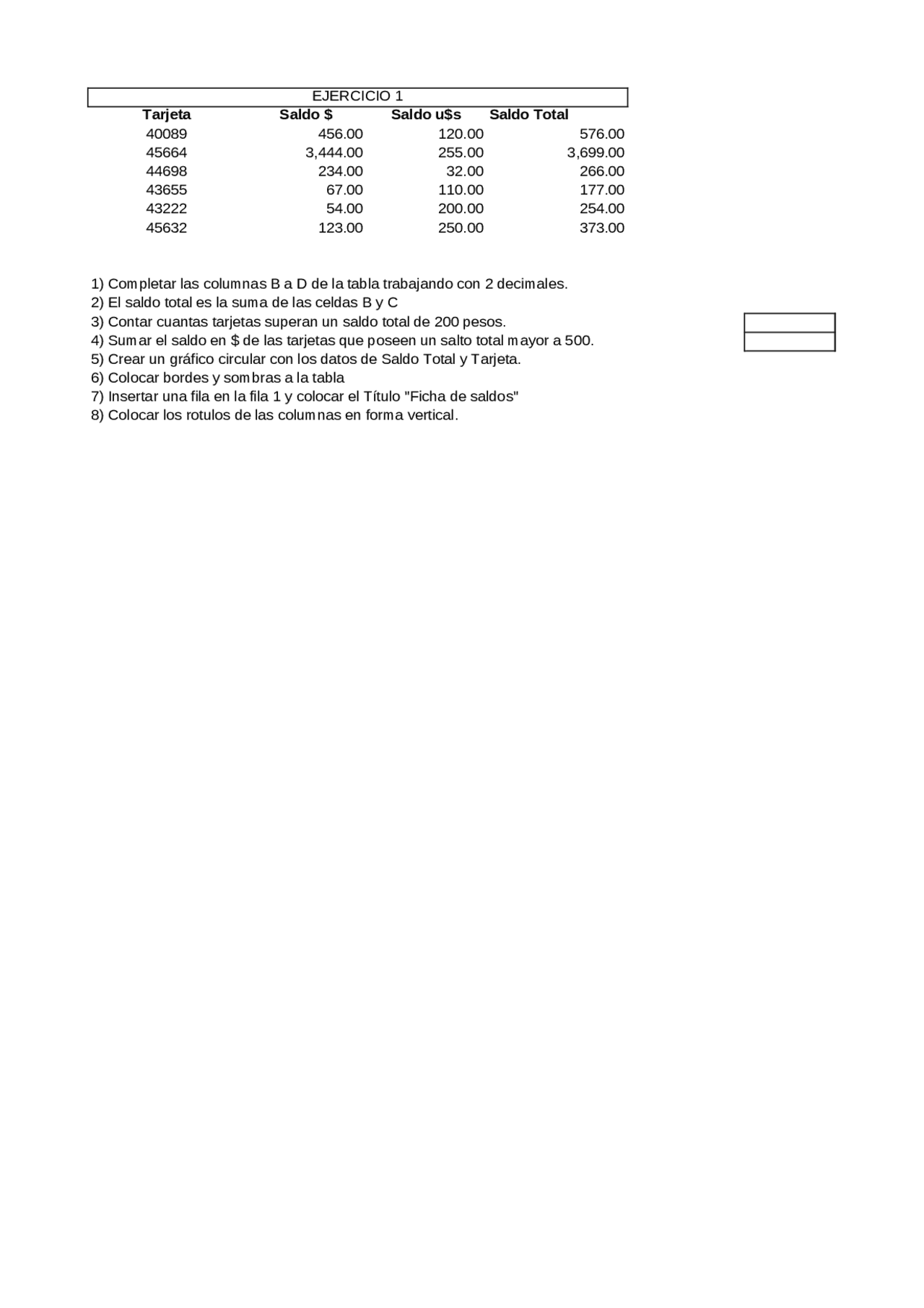 Ejercicios Para Practicar Excel Ejercicios De Informática Docsity