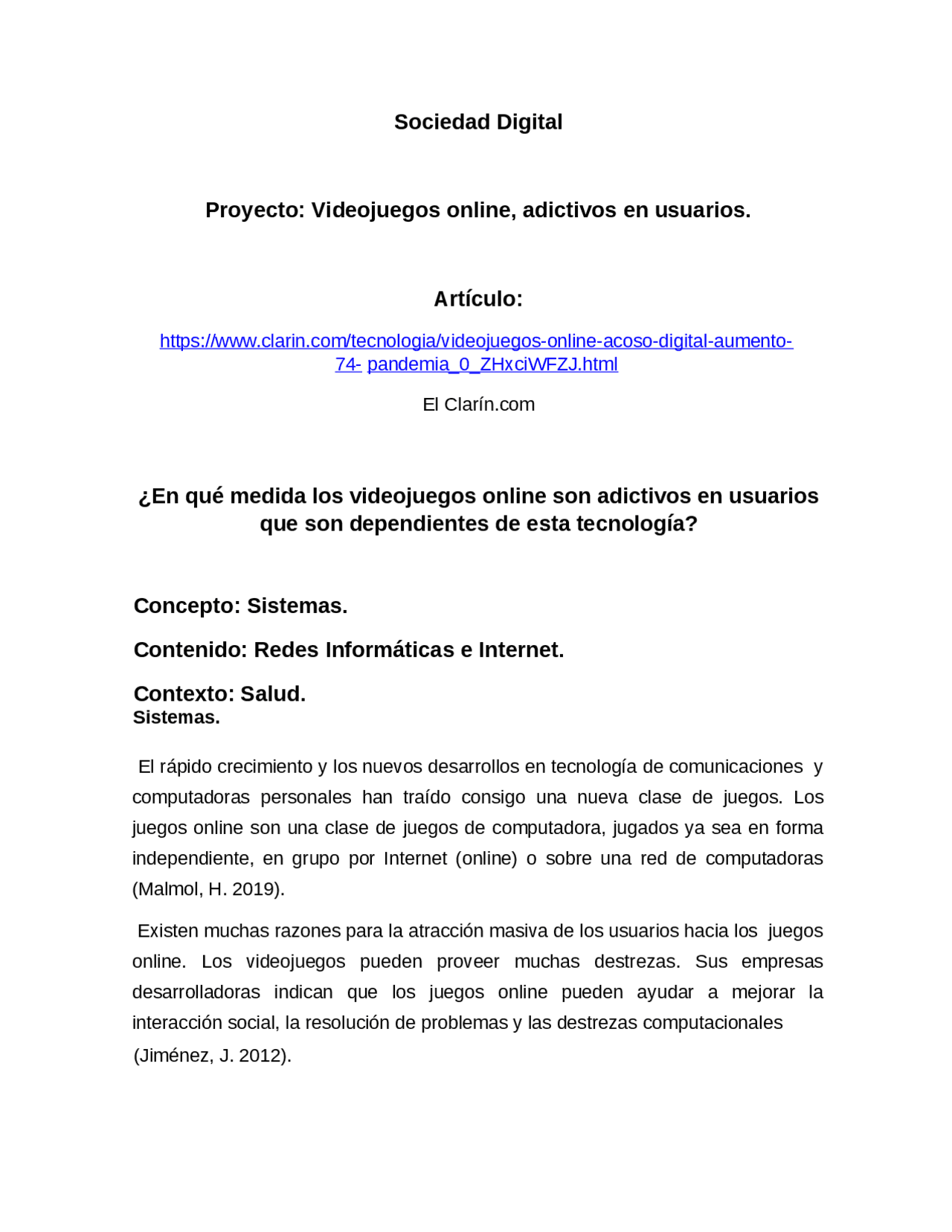 Proyecto Sociedad Digital | Essays (high school) Law | Docsity