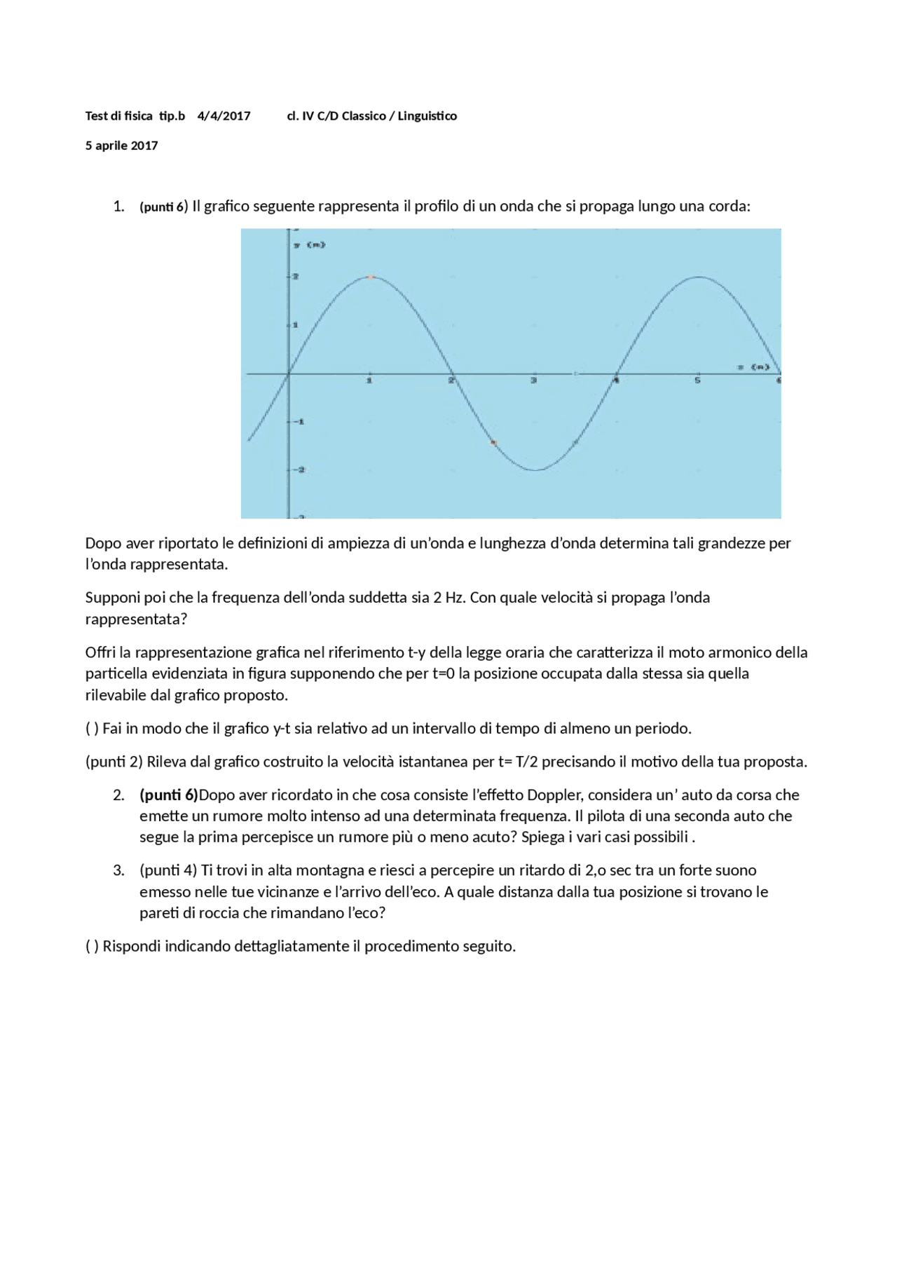 Test Di Fisica Esercizi Di Fisica Docsity