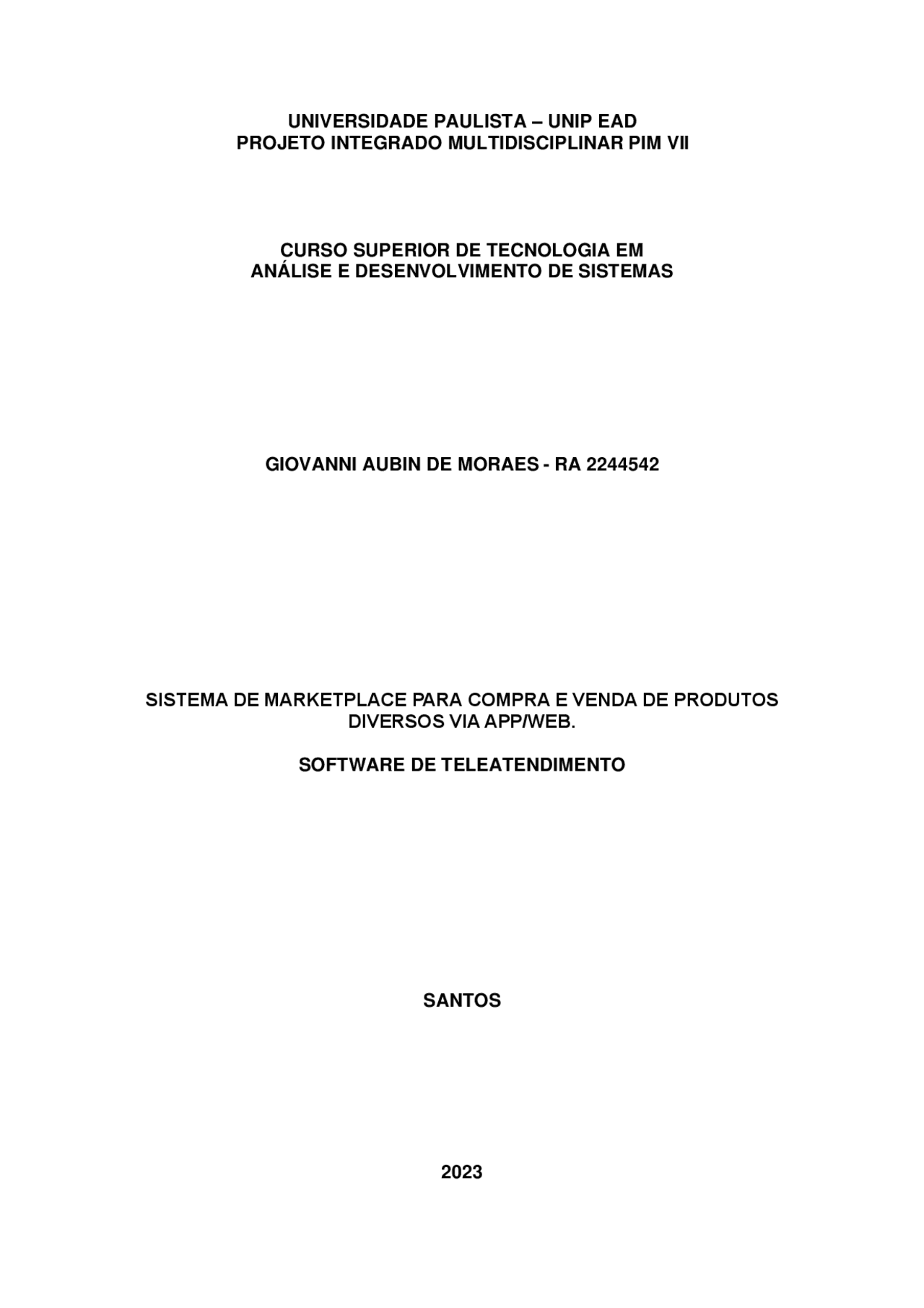 Pim Iii Ads Unip Sp Provas Redes De Computadores Docsity