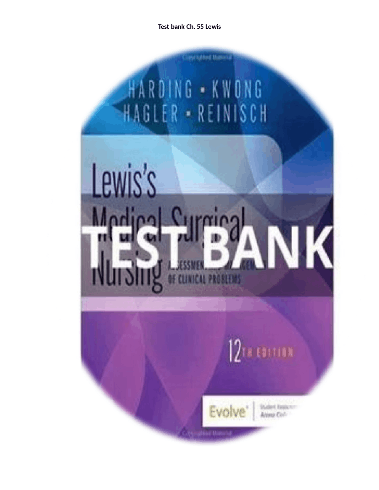 Test Bank Ch. 55 Lewis Test Questions Study Material with Complete ...