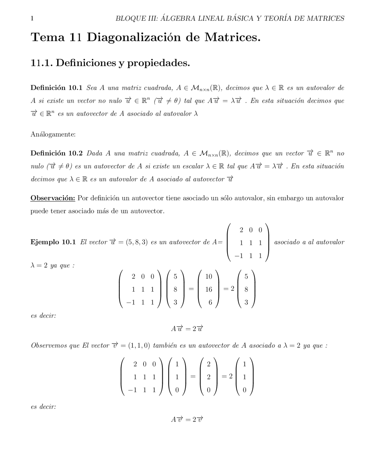 Diagonalización de Matrices: Definiciones, Propiedades y Aplicaciones | Ejercicios de ...