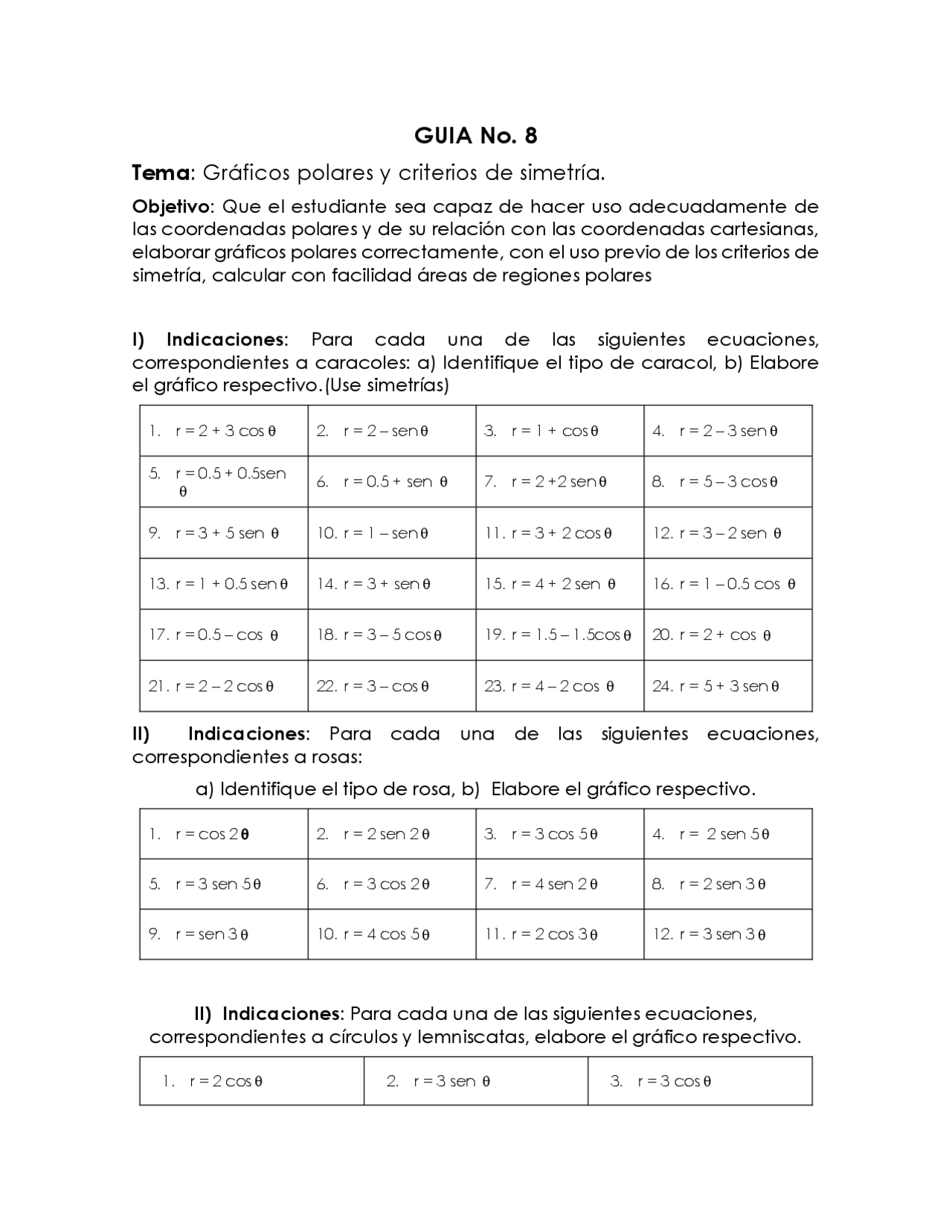 Guia de matematicas 3 | Ejercicios de Física | Docsity