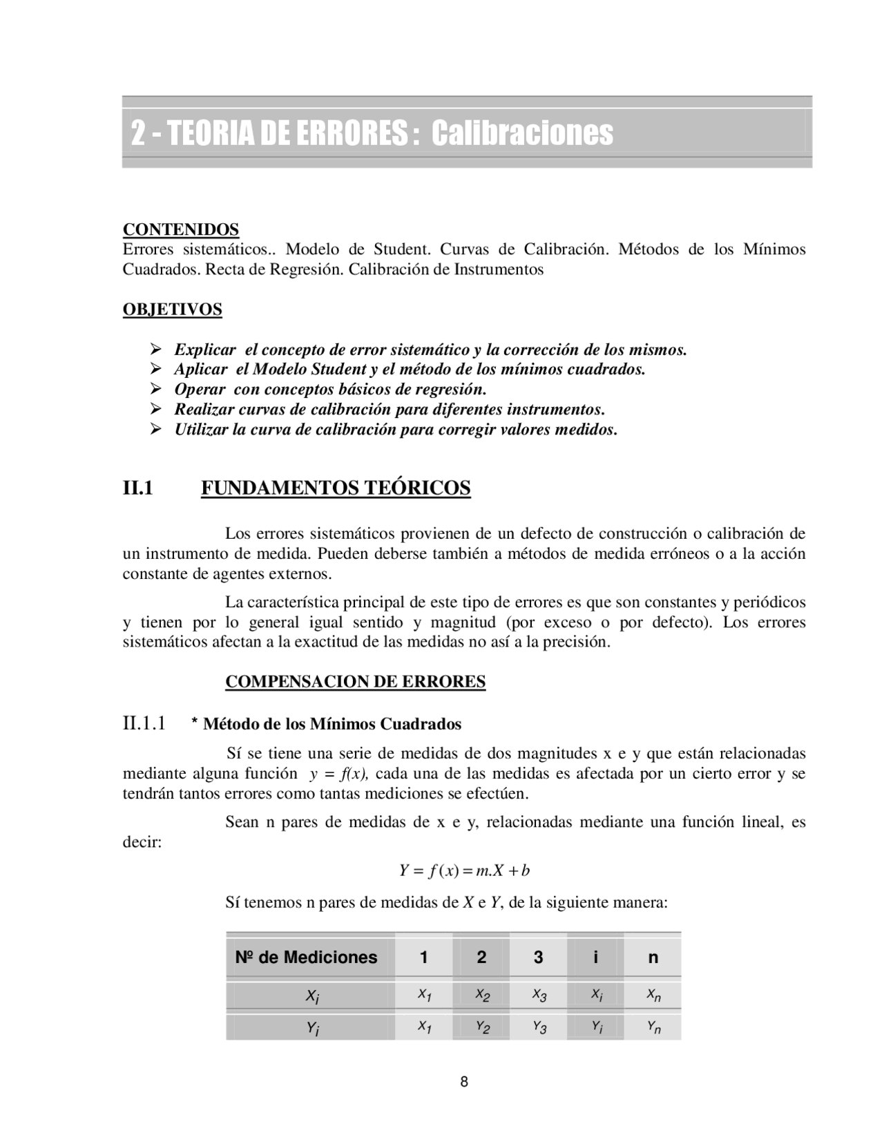 Calibraciones, teoría de errores | Guías, Proyectos, Investigaciones de ...