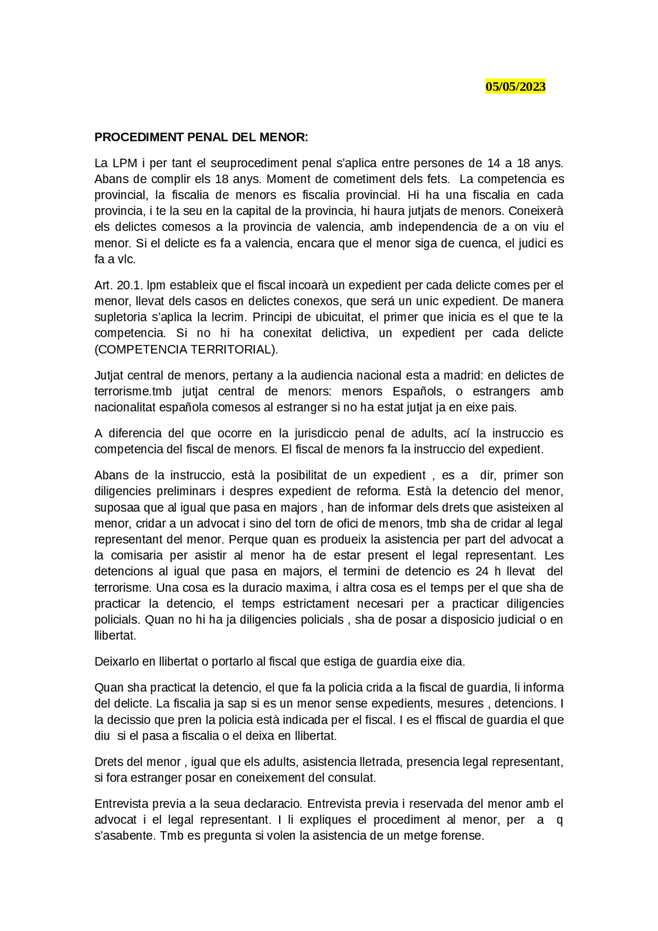 Dret Penal De Menores Apuntes De Derecho Penal Docsity