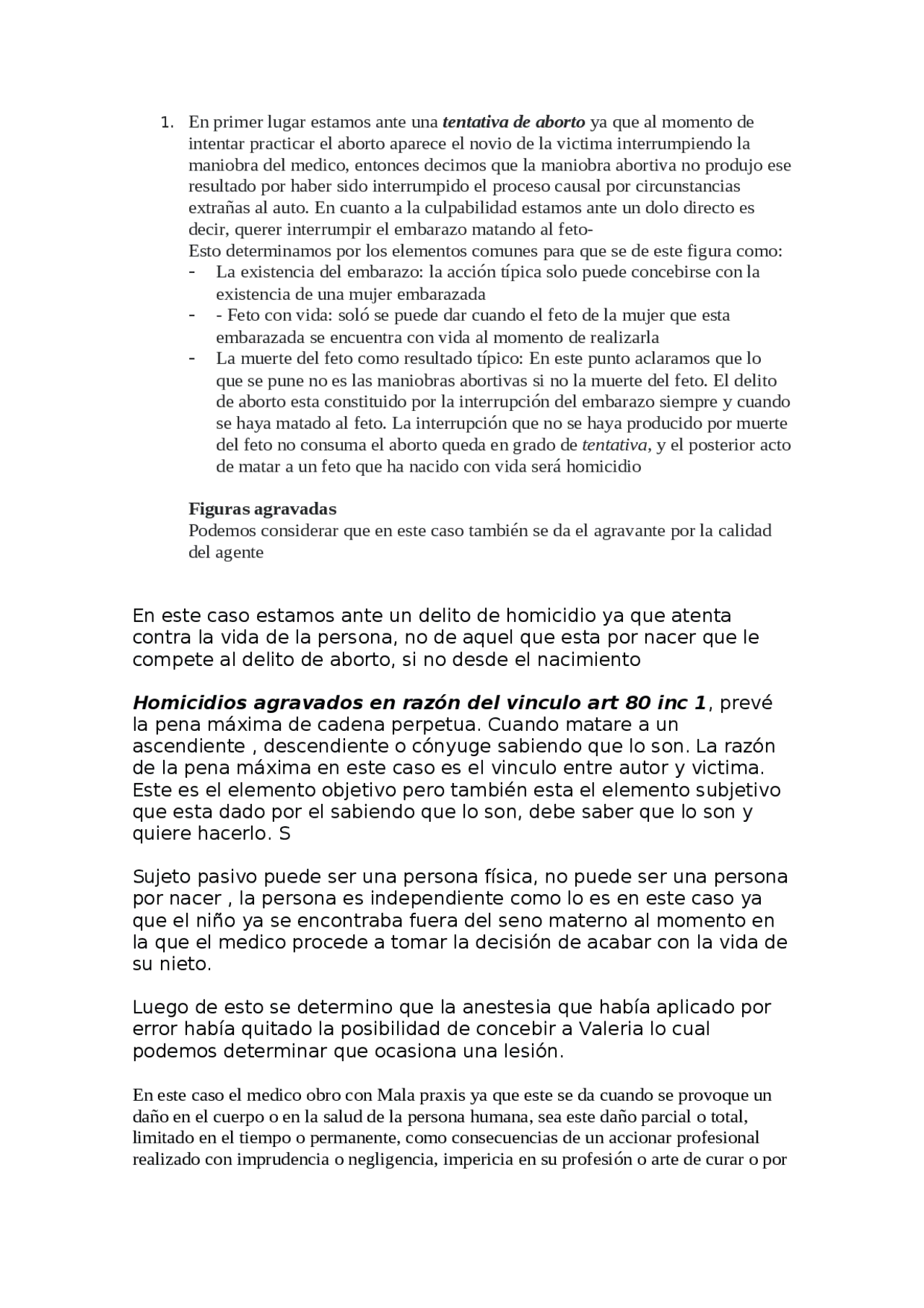 Penal 2 Caso Practico Primer Parcial Exámenes De Derecho Penal Docsity
