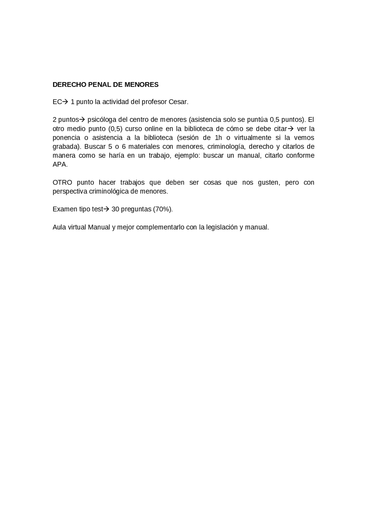 Derecho Penal De Menores Apuntes De Derecho Penal Docsity