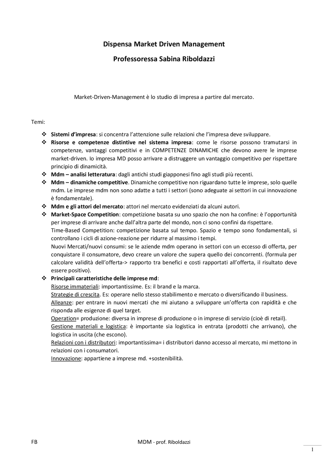 Market Driven Management Dispense Di Marketing Docsity