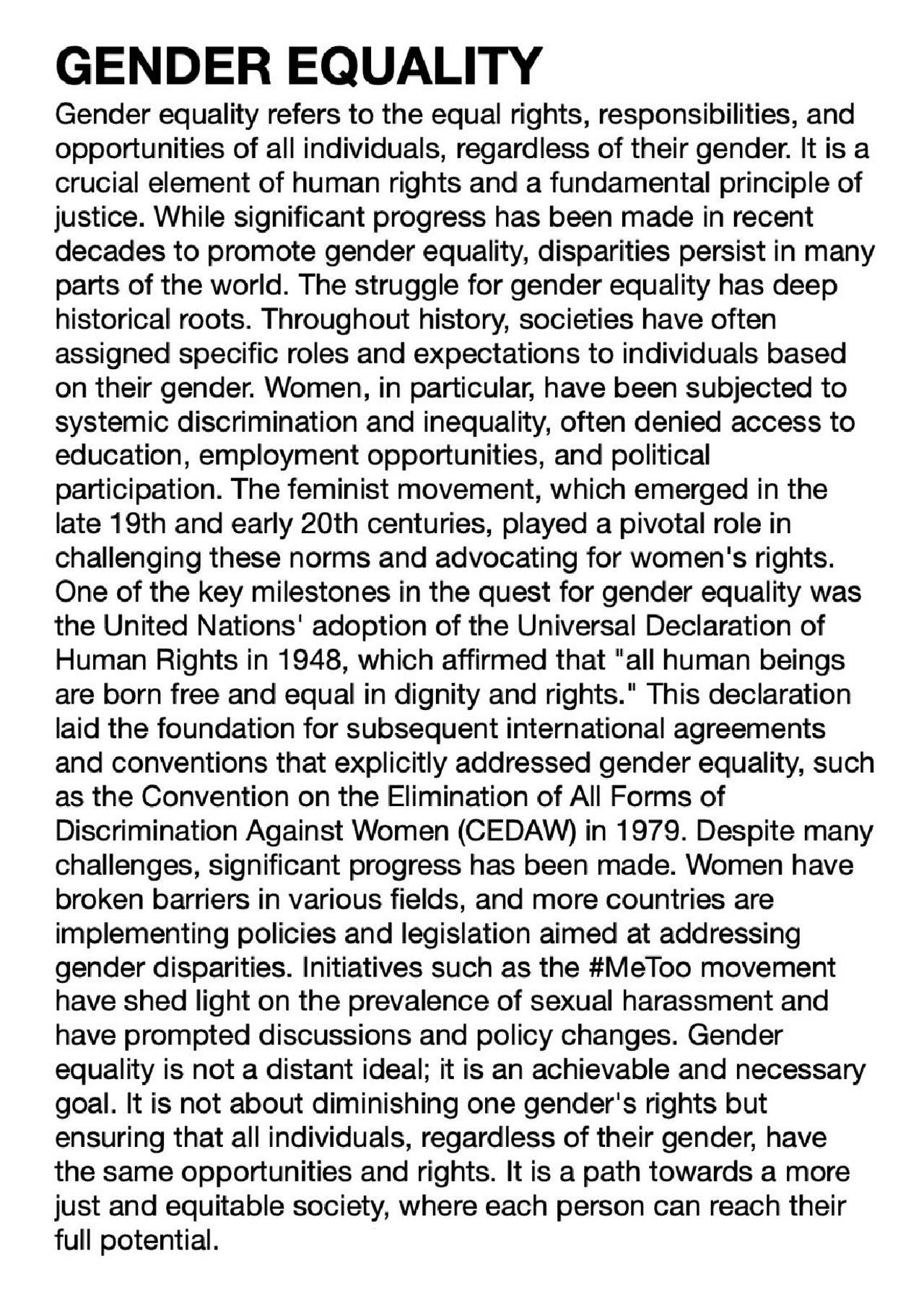 Essay On Gender Equality Guide Progetti E Ricerche Di Inglese Docsity