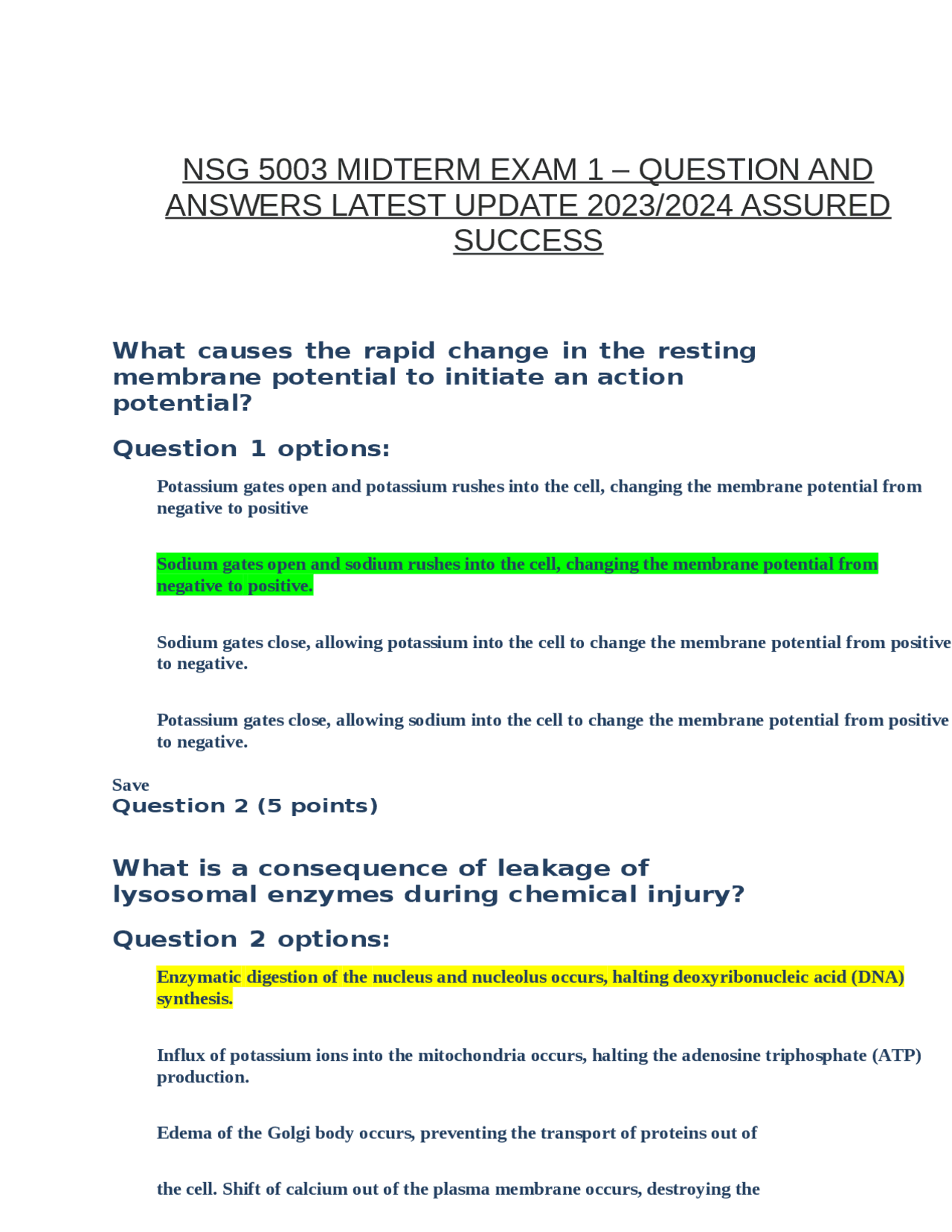 Nsg 5003 Midterm Exam 1 Question And Answers Latest Update 20232024