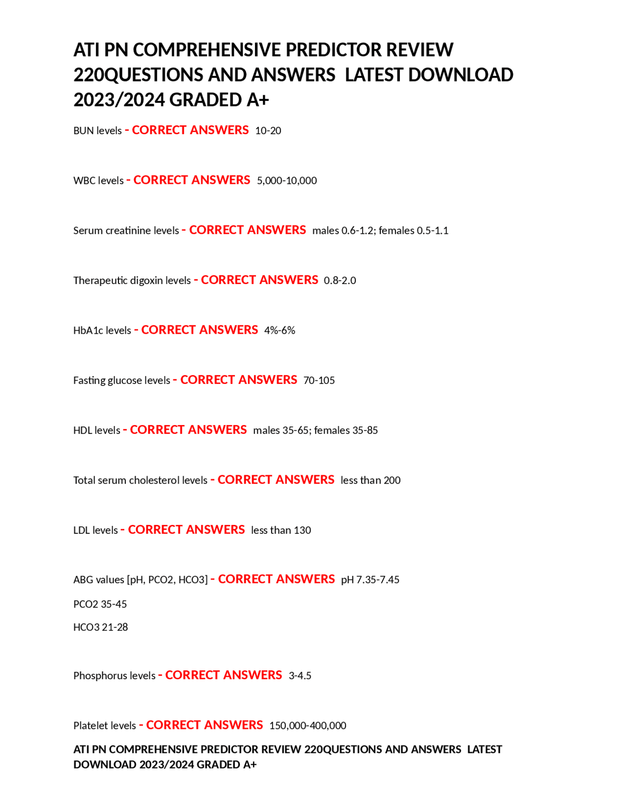 ATI PN COMPREHENSIVE PREDICTOR REVIEW 220QUESTIONS AND ANSWERS LATEST ...
