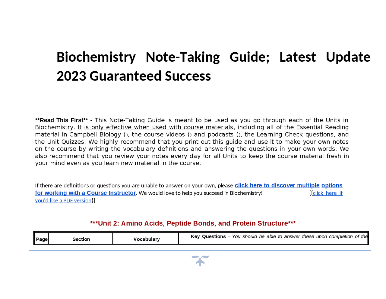 Biochemistry Note-Taking Guide; Latest Update 2023 Guaranteed Success ...