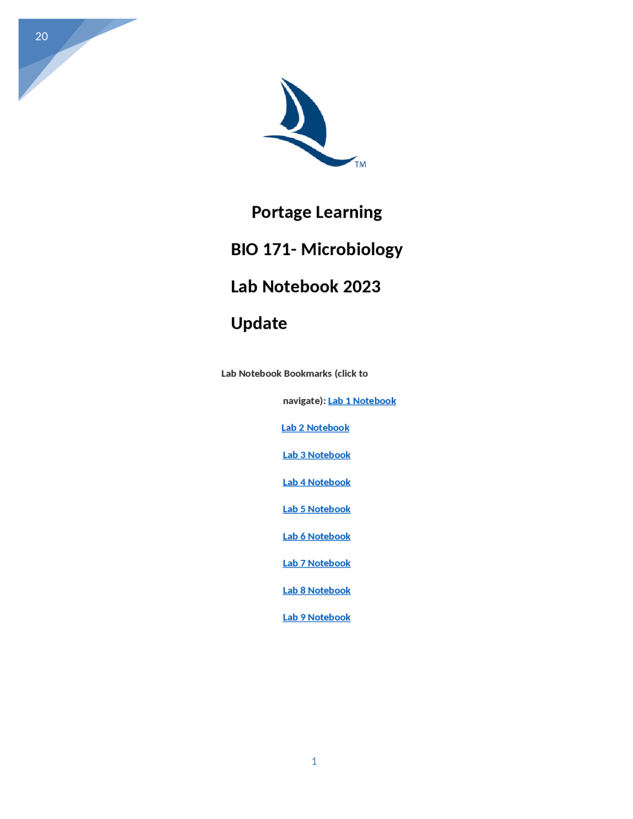 Portage Learning BIO 171- Microbiology Lab Notebook 2023 Update | Exams ...