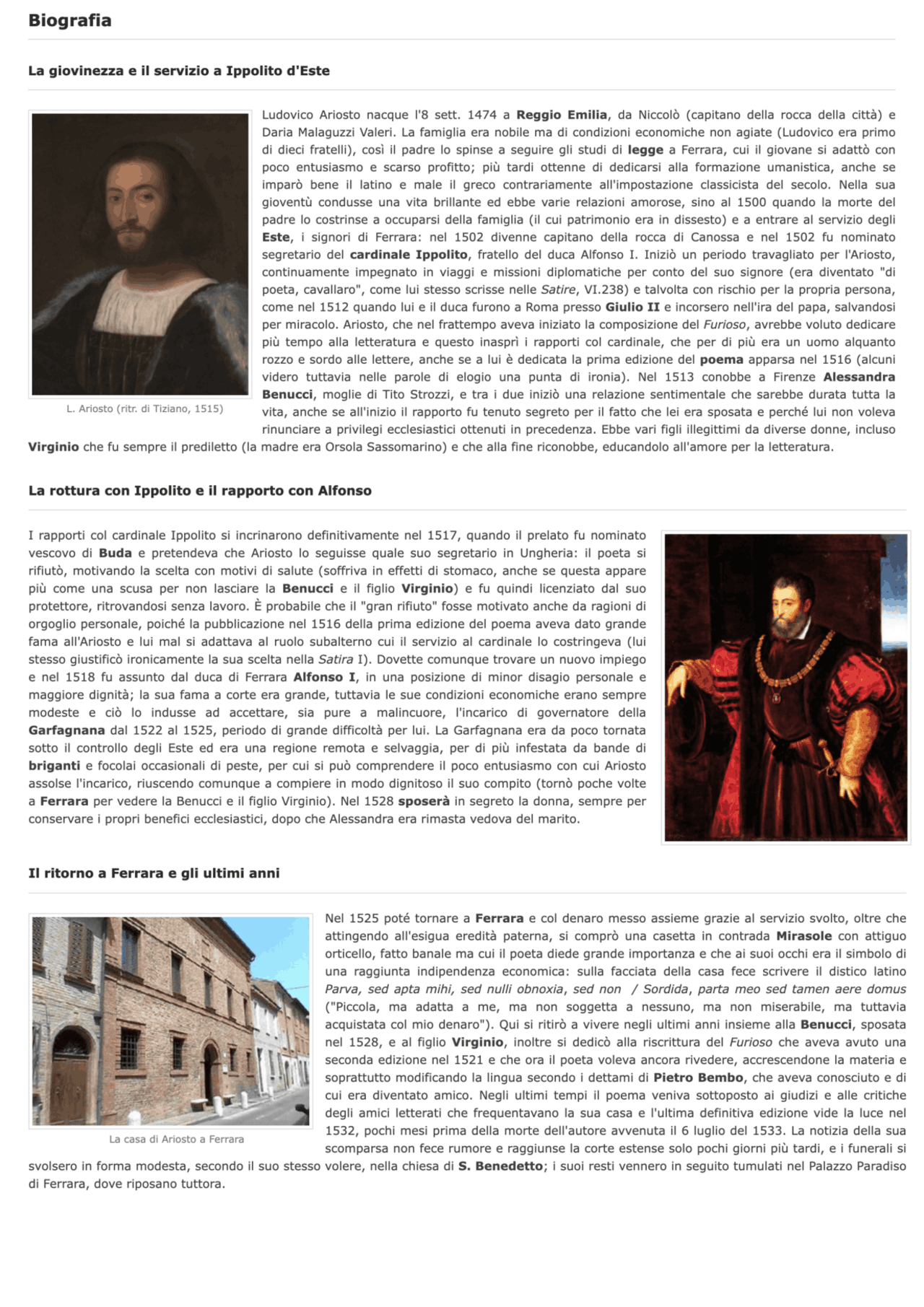 introduzione ad ariosto | Appunti di Italiano | Docsity