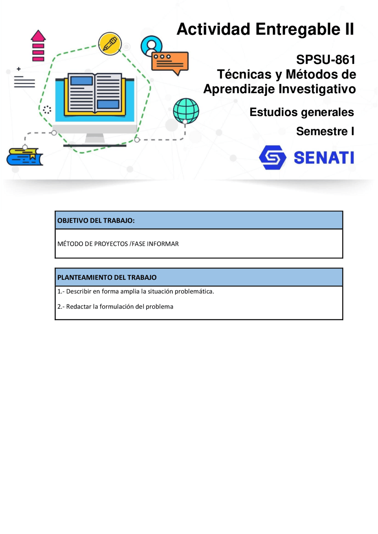 Entregable 2 tecnias y metodos senati | Ejercicios de Derecho público | Docsity