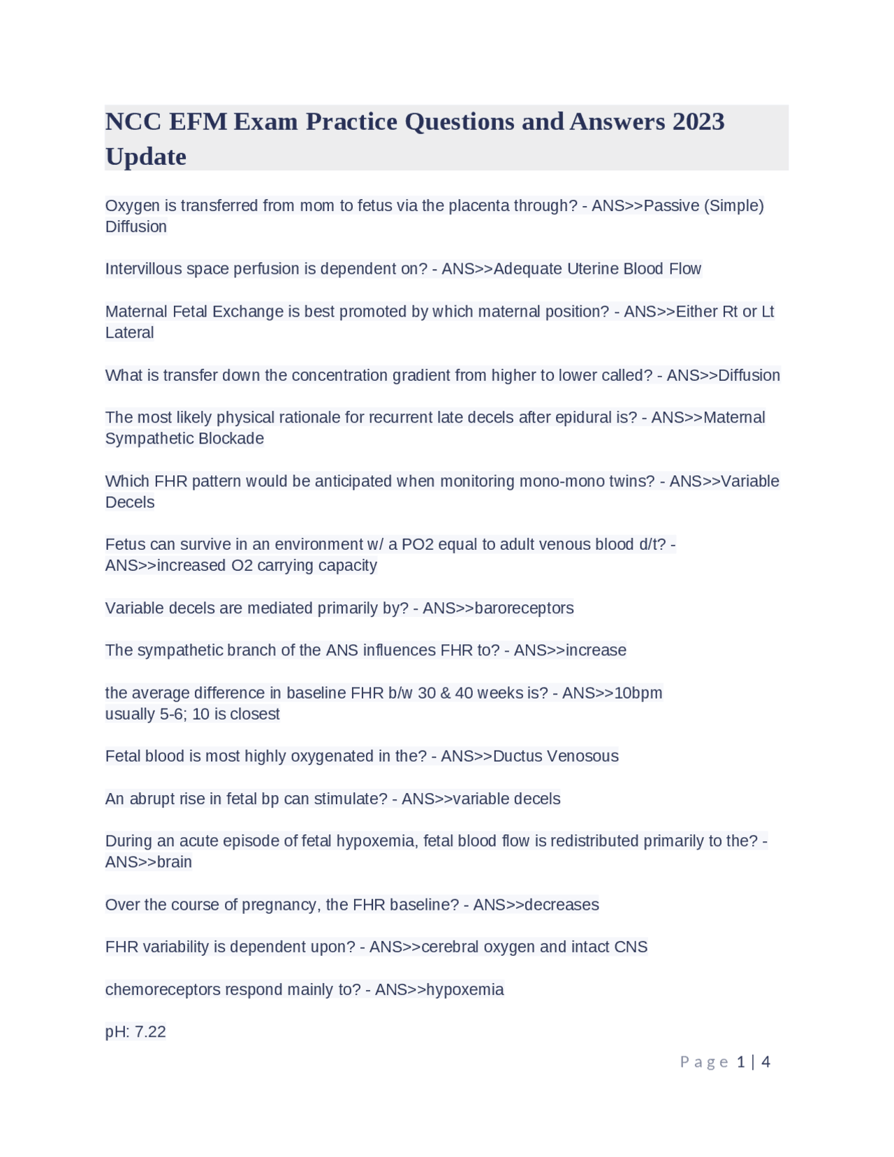NCC EFM Exam Practice Questions and Answers 2023 Update | Exams ...