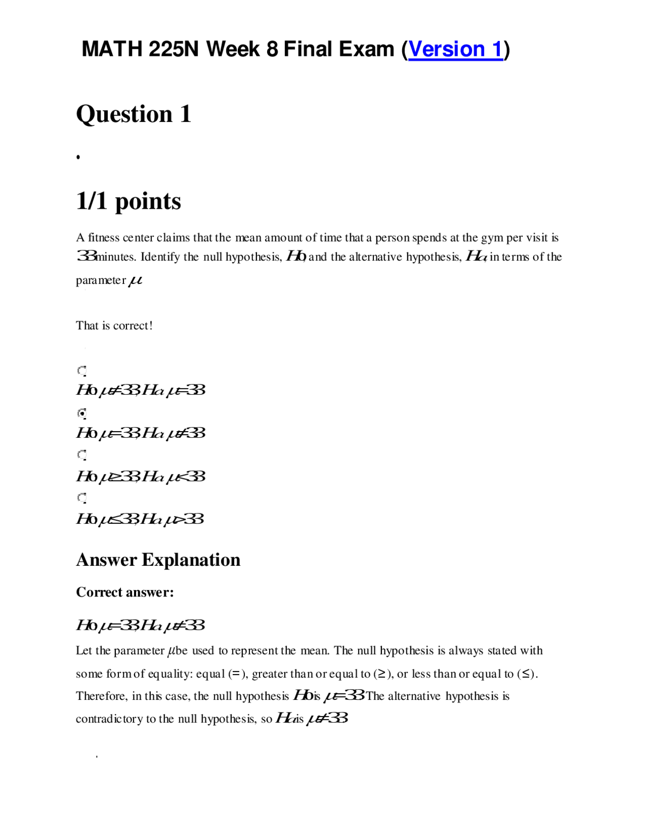 MATH 225N Week 8 Final Exam (Version 1).pdf | Exams Mathematics | Docsity