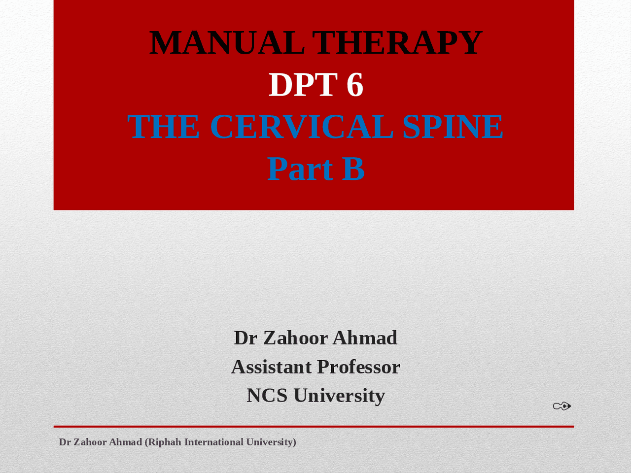 Manual Therapy Of Cervical Spineb Lecture Notes Physiotherapy Docsity
