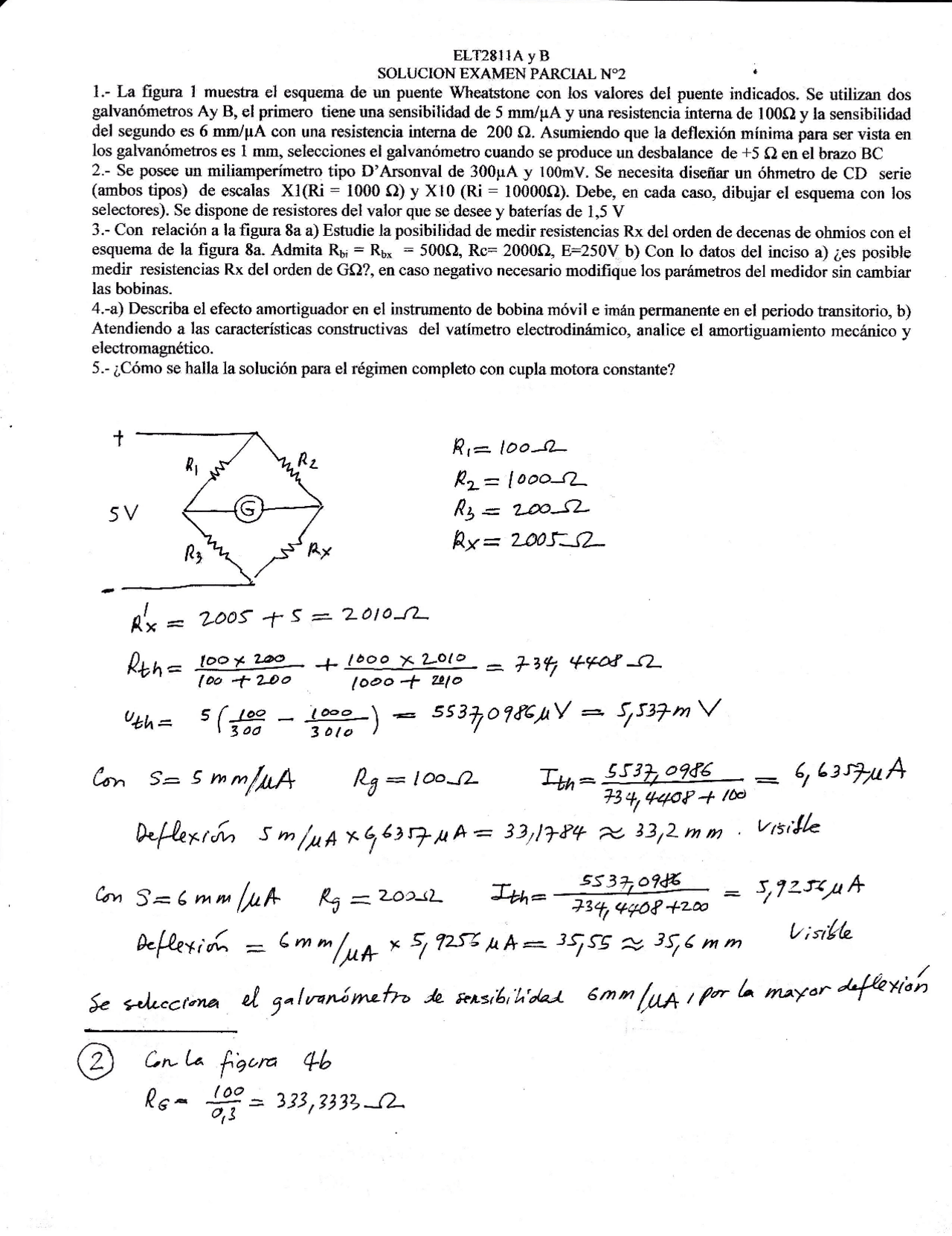 Primer examen parcial resuelto, mediciones eléctricas ELT2811 2014/I | Exámenes de Ingeniería ...