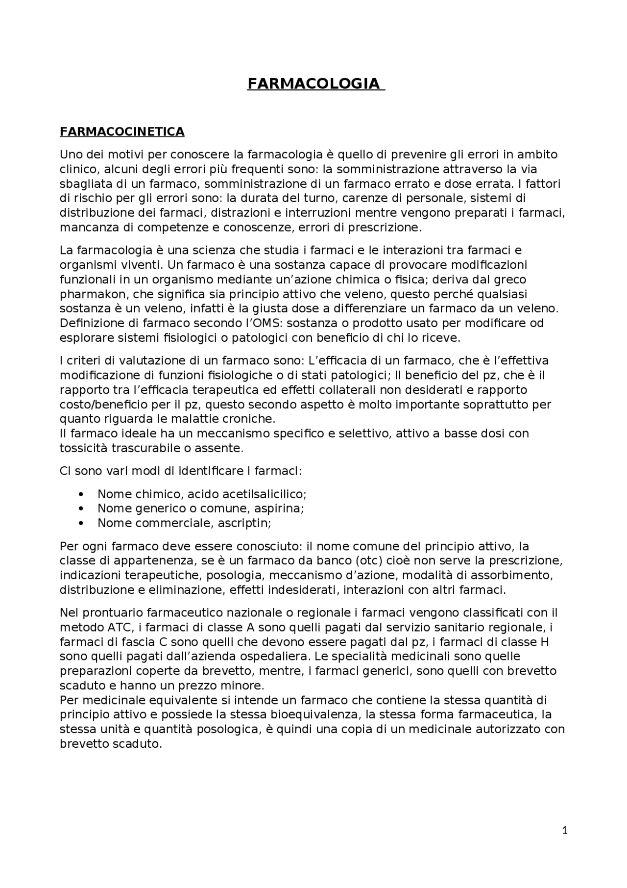 Appunti Di Farmacologia Appunti Di Farmacologia Docsity