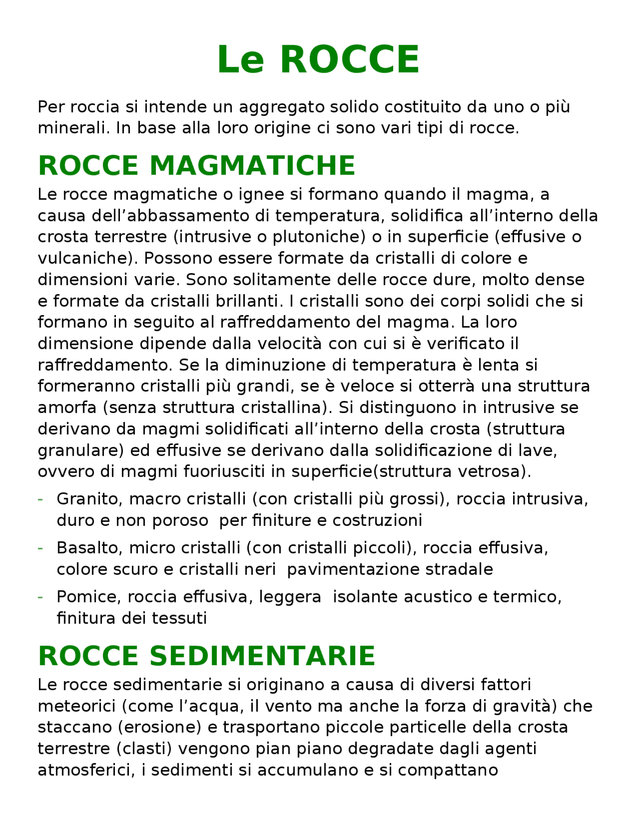 Le Rocce E I Minerali Caratteristiche E Tipologie Appunti Di