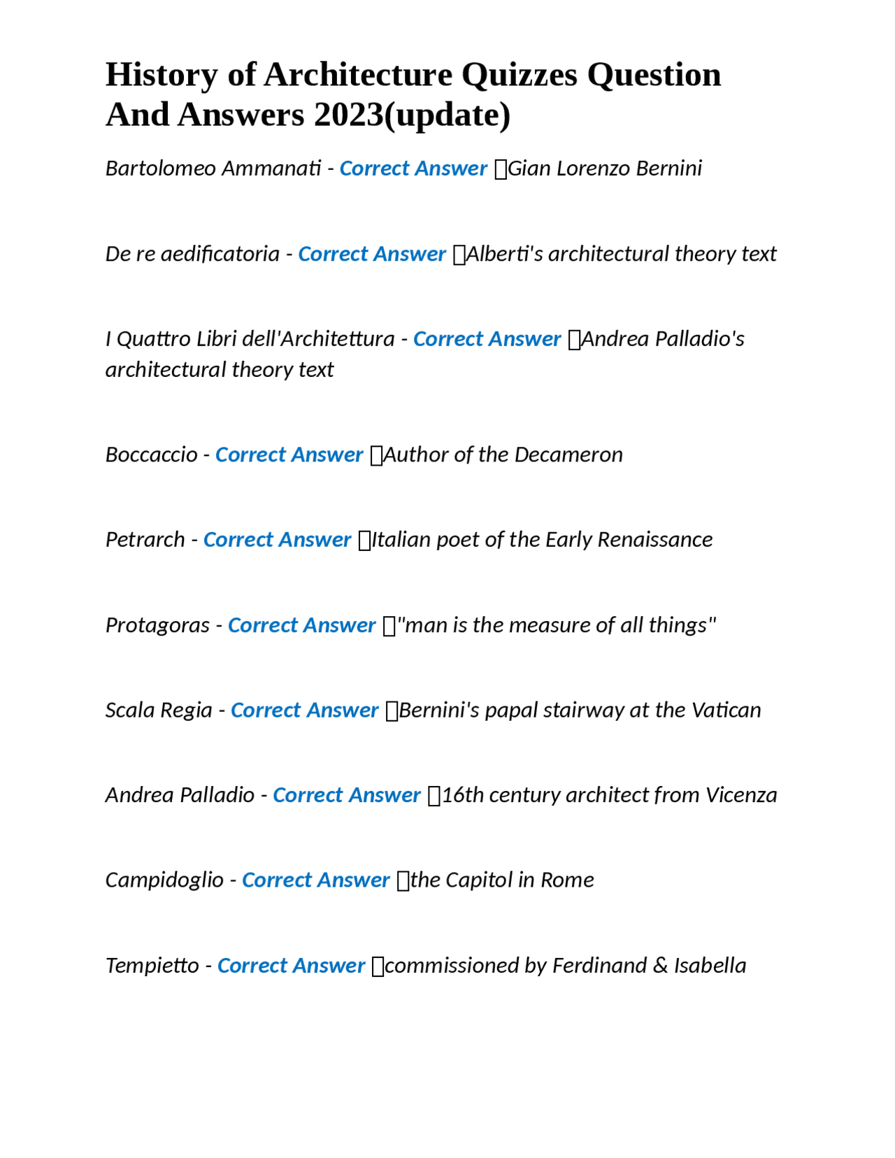 History Of Architecture Quizzes Question And Answers 2023update