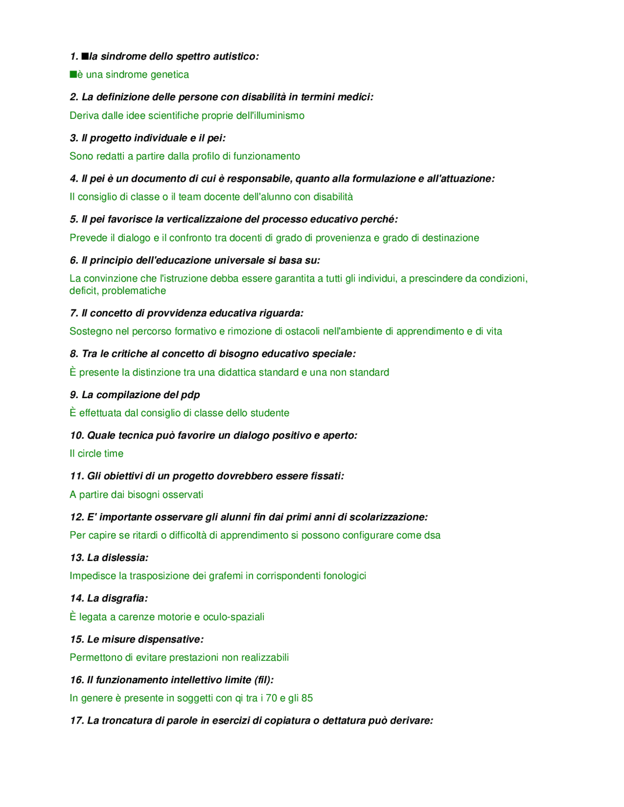 Paniere Didattica Speciale Perf267 Pegaso Aggiornato Prove D