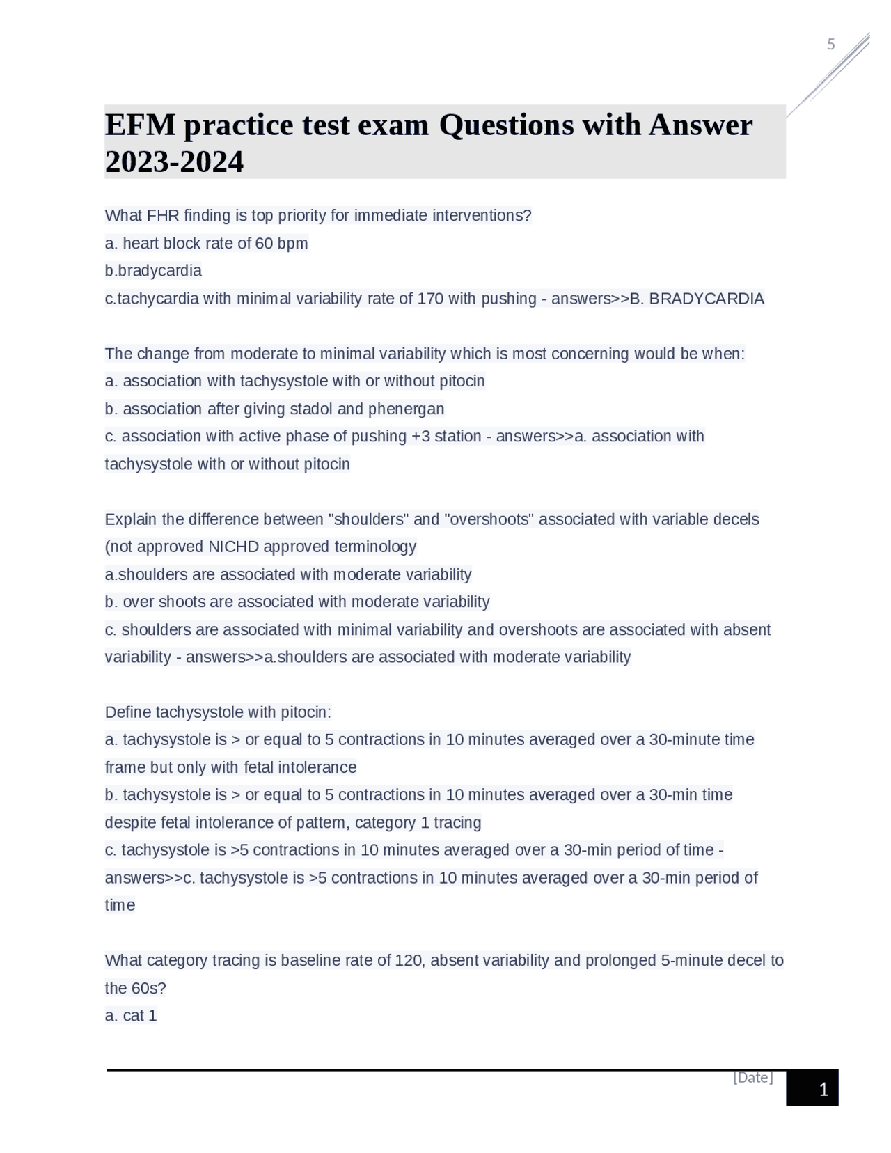 EFM practice test exam Questions with Answer 2023-2024 | Exams Company ...