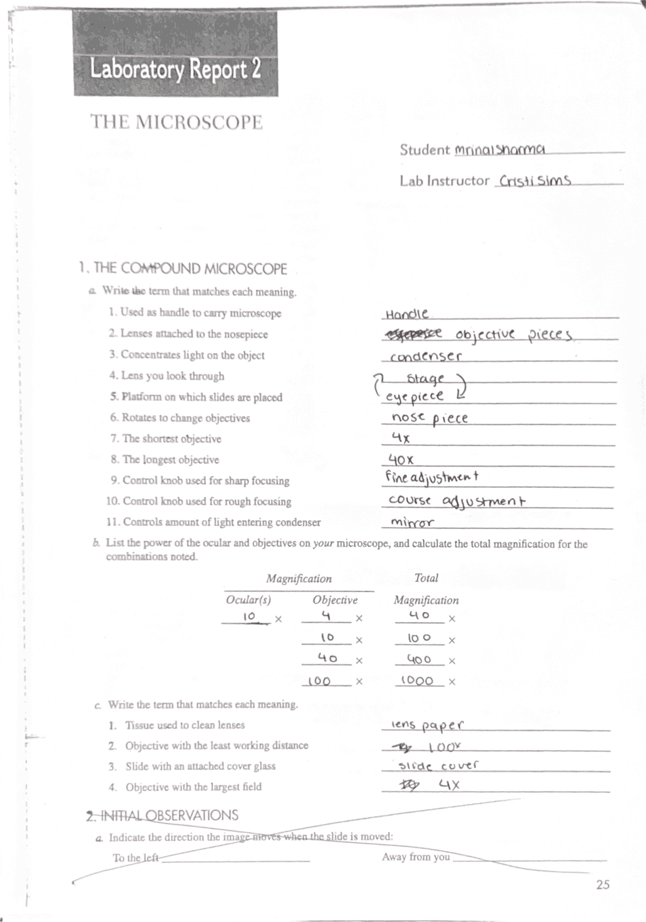 Cell packet and microscopy | Assignments Biology | Docsity