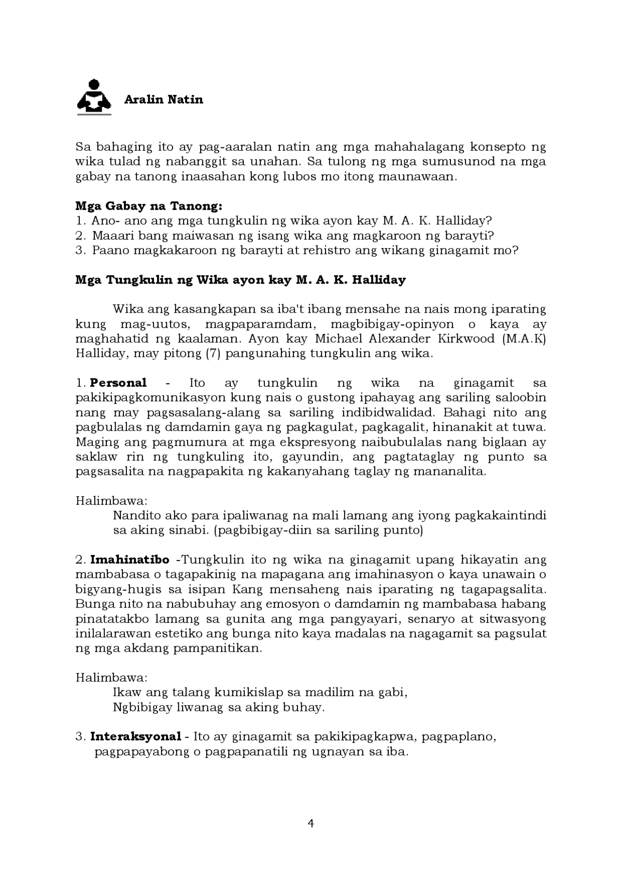 Komunikasyon Gamit ng wika | Lecture notes English | Docsity