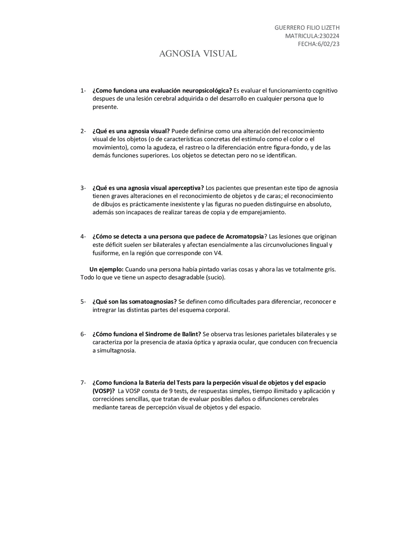 Resumen sobre qué es la Agnosia Visual sus características y sus ...