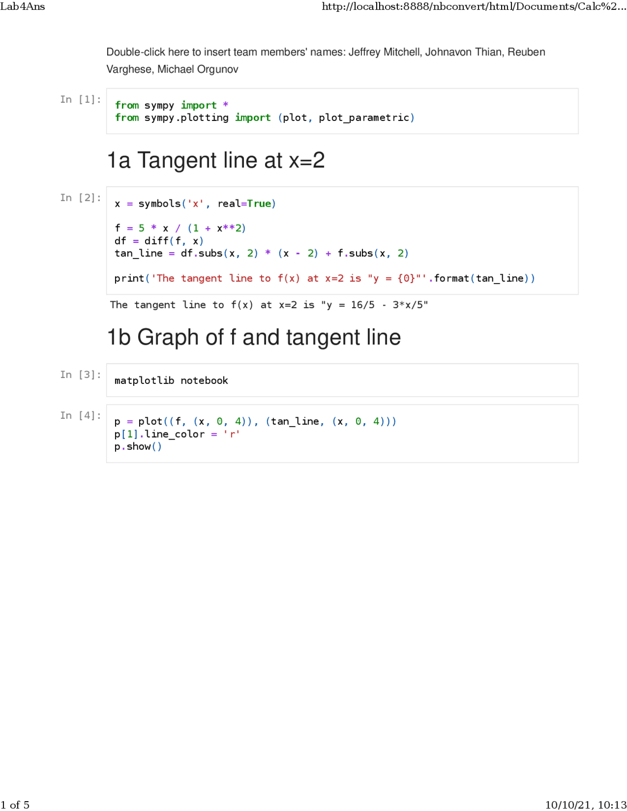Lab4 Answers For Matlab Code Assignments Mathematics Docsity