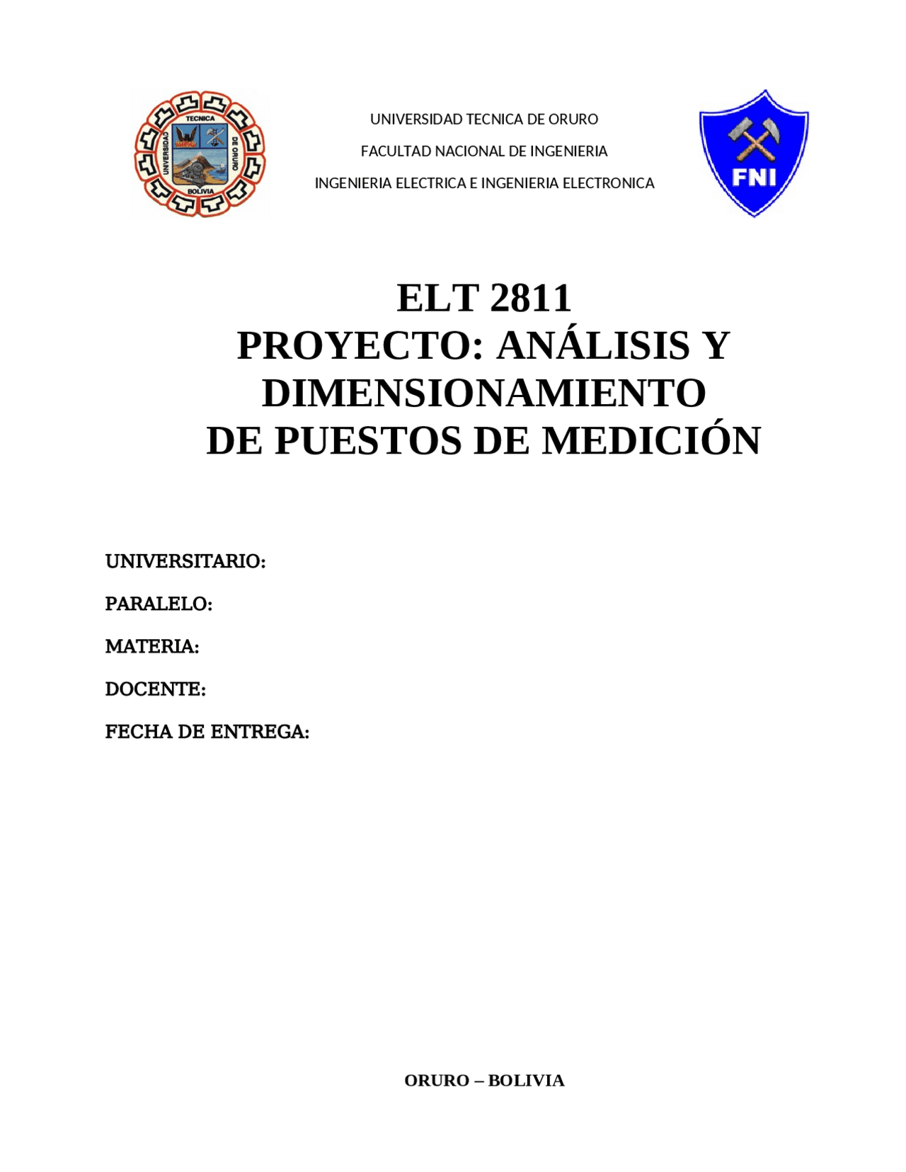 PROYECTO RESUELTO DE MEDICIONES ELÉCTRICAS ELT2811 2022/2 (word ...