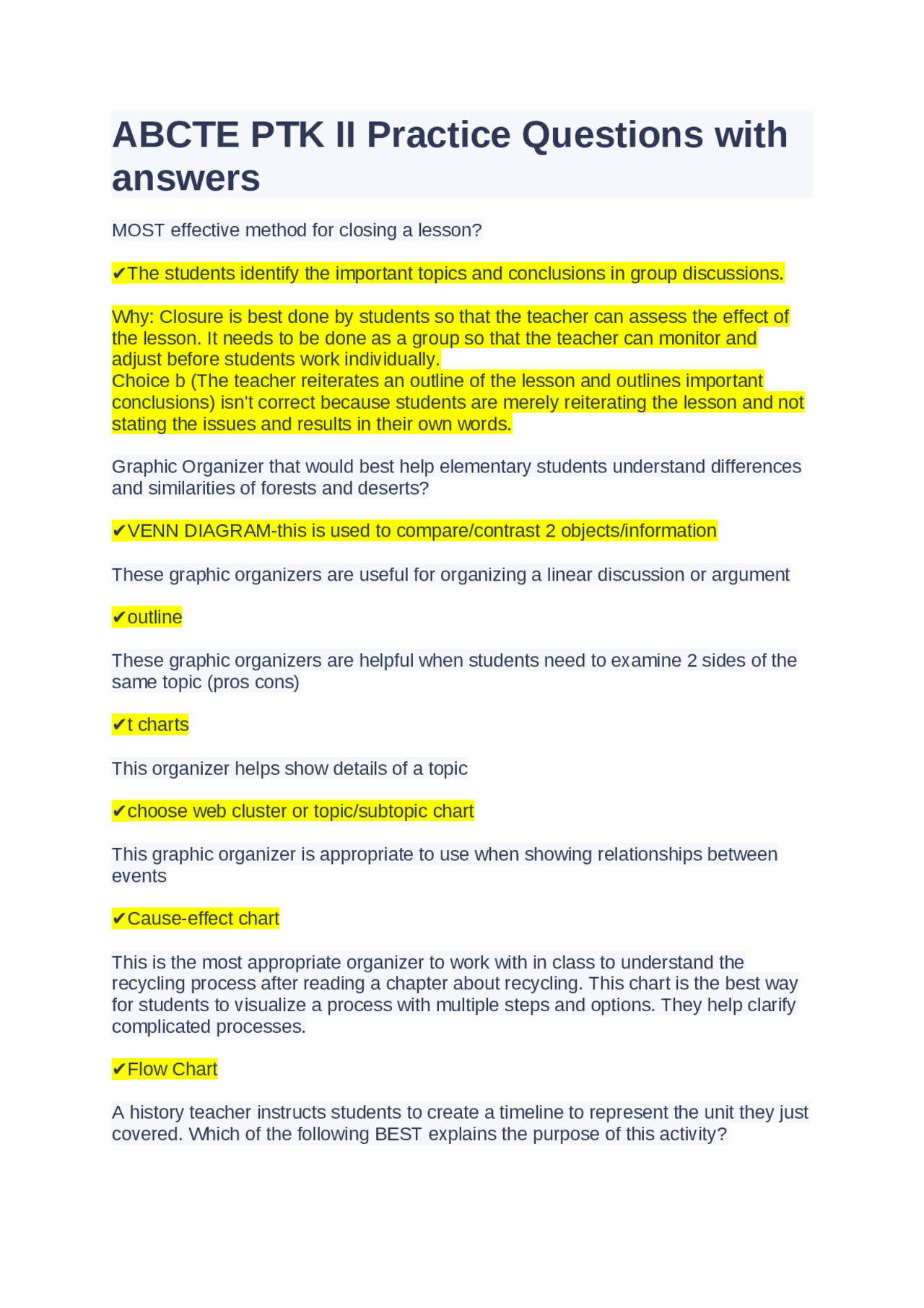 Abcte Ptk Ii Practice Questions With Answers Exams Advanced Education