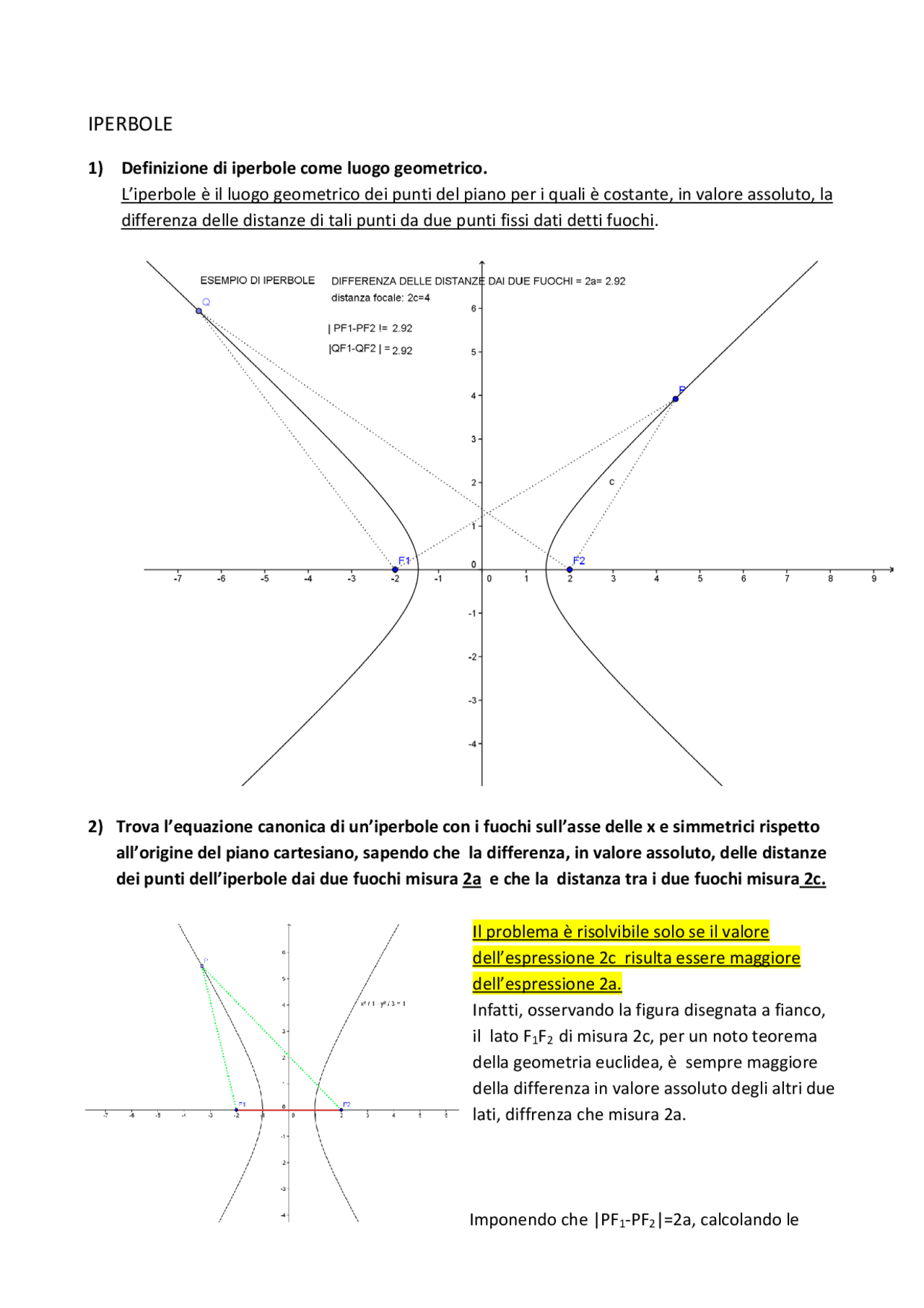 Iperbole Matematica 4 Superiore Dispense Di Matematica Docsity
