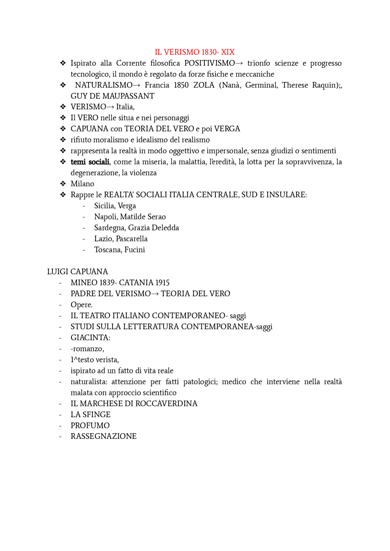 Il Verismo dell’800: caratteristiche e autori | Schemi e mappe concettuali di Lingue e ...