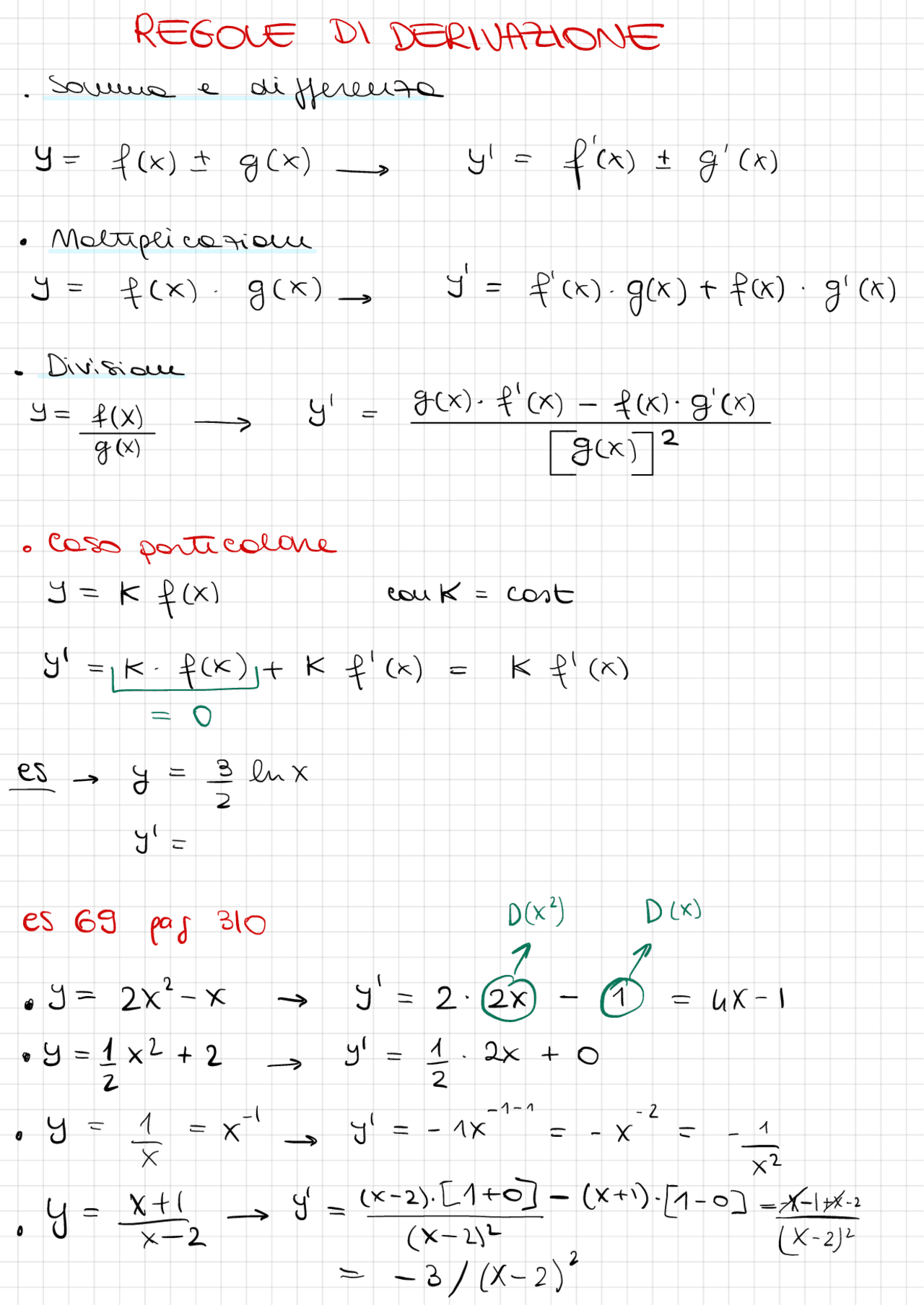 Esercizi Vari Su Derivate Esercizi Di Matematica Docsity