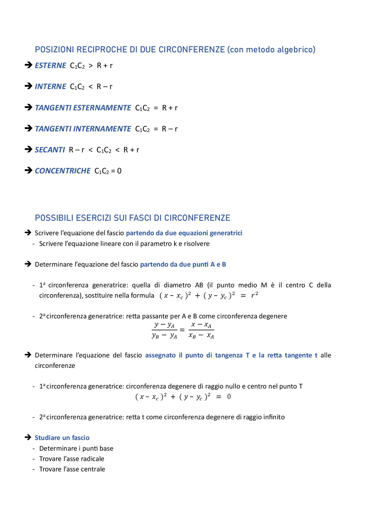 La Circonferenza Matematica Appunti Di Matematica Docsity