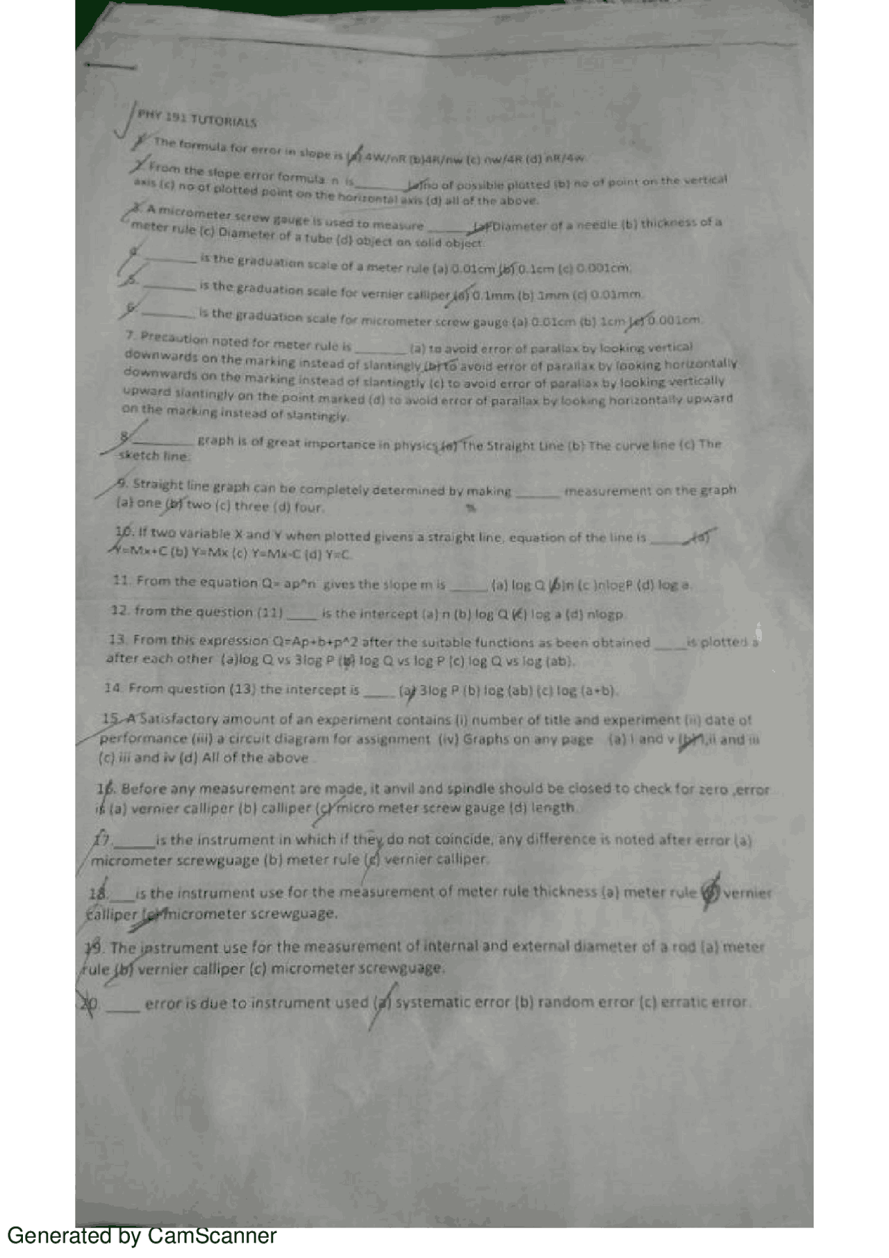 physics_191_past_questions_1_1.pdf | Exams Physics | Docsity