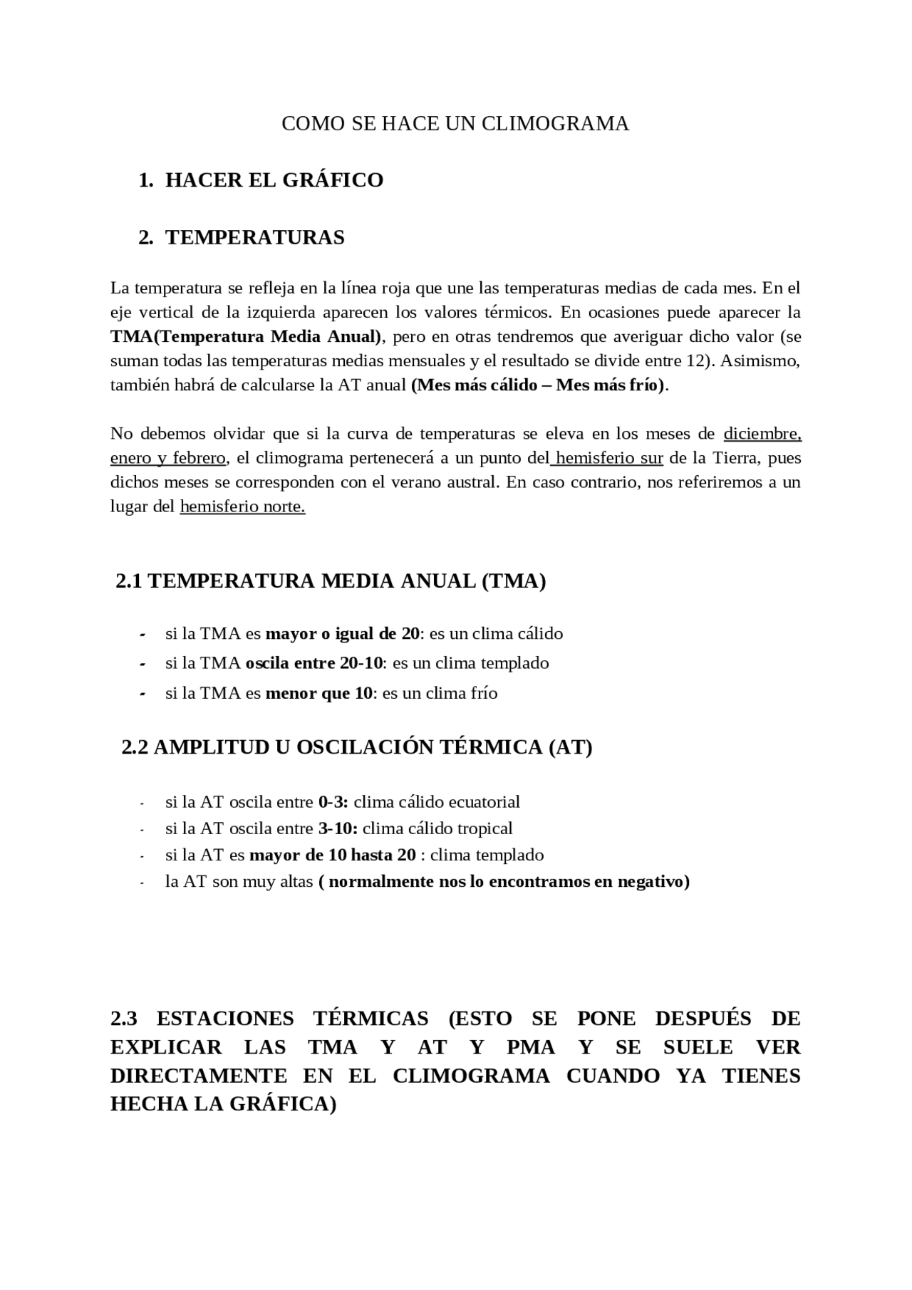Como Se Hace Un Climograma Apuntes De Geografía Docsity