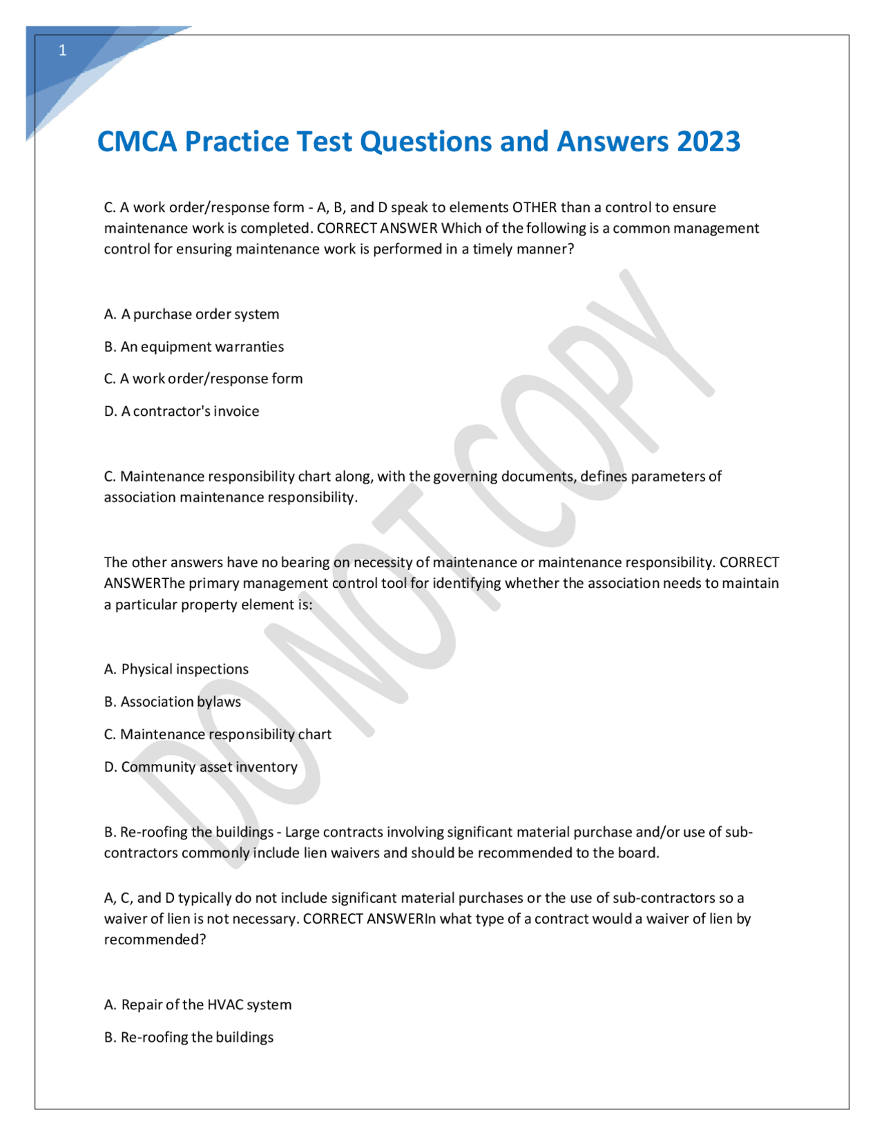 CMCA Practice Test Questions and Answers 2023 | Exams Business ... CMCA Practice Test Questions and Answers 2023 | Exams Business ...