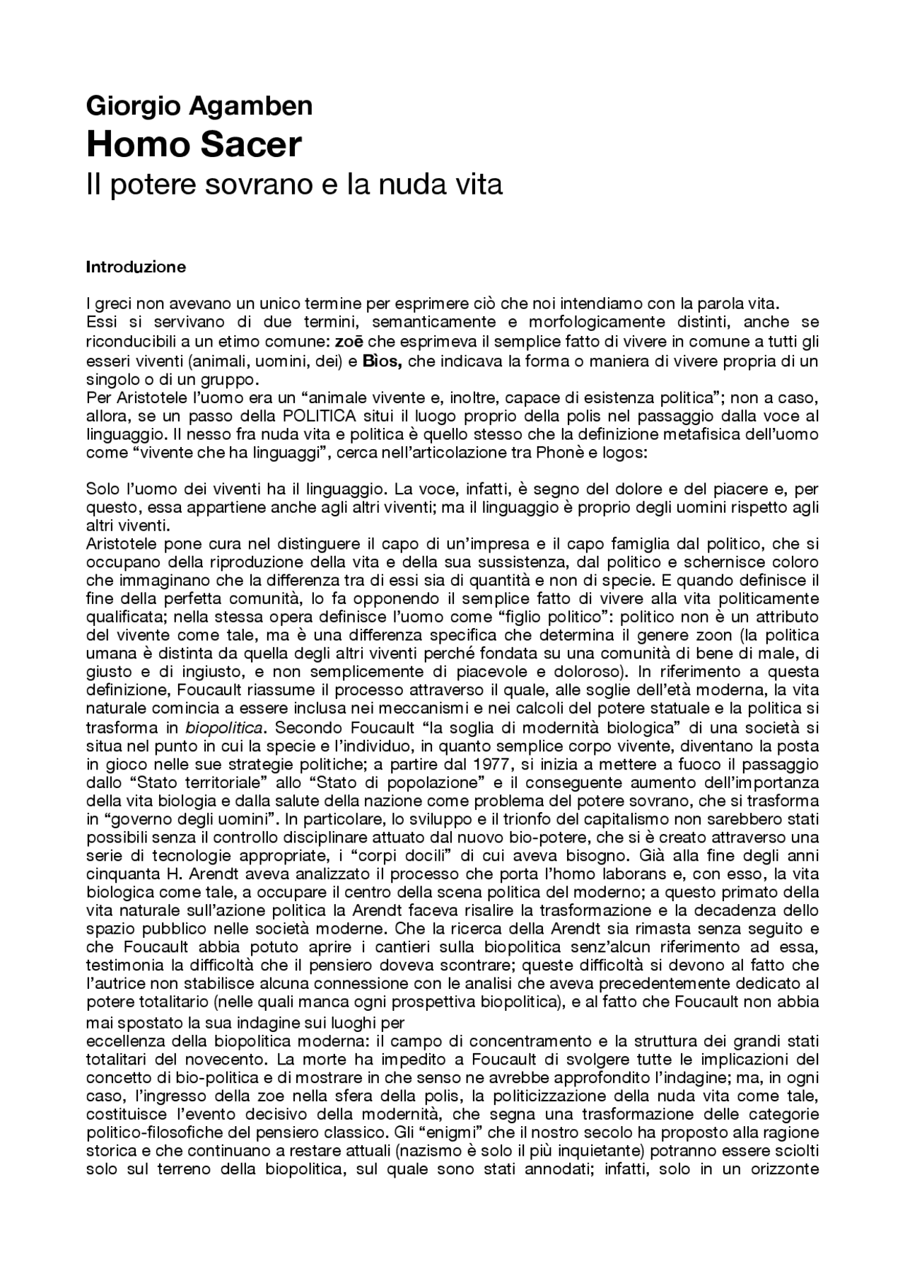 Homo sacer. Il potere sovrano e la nuda vita / Giorgio Agamben ...